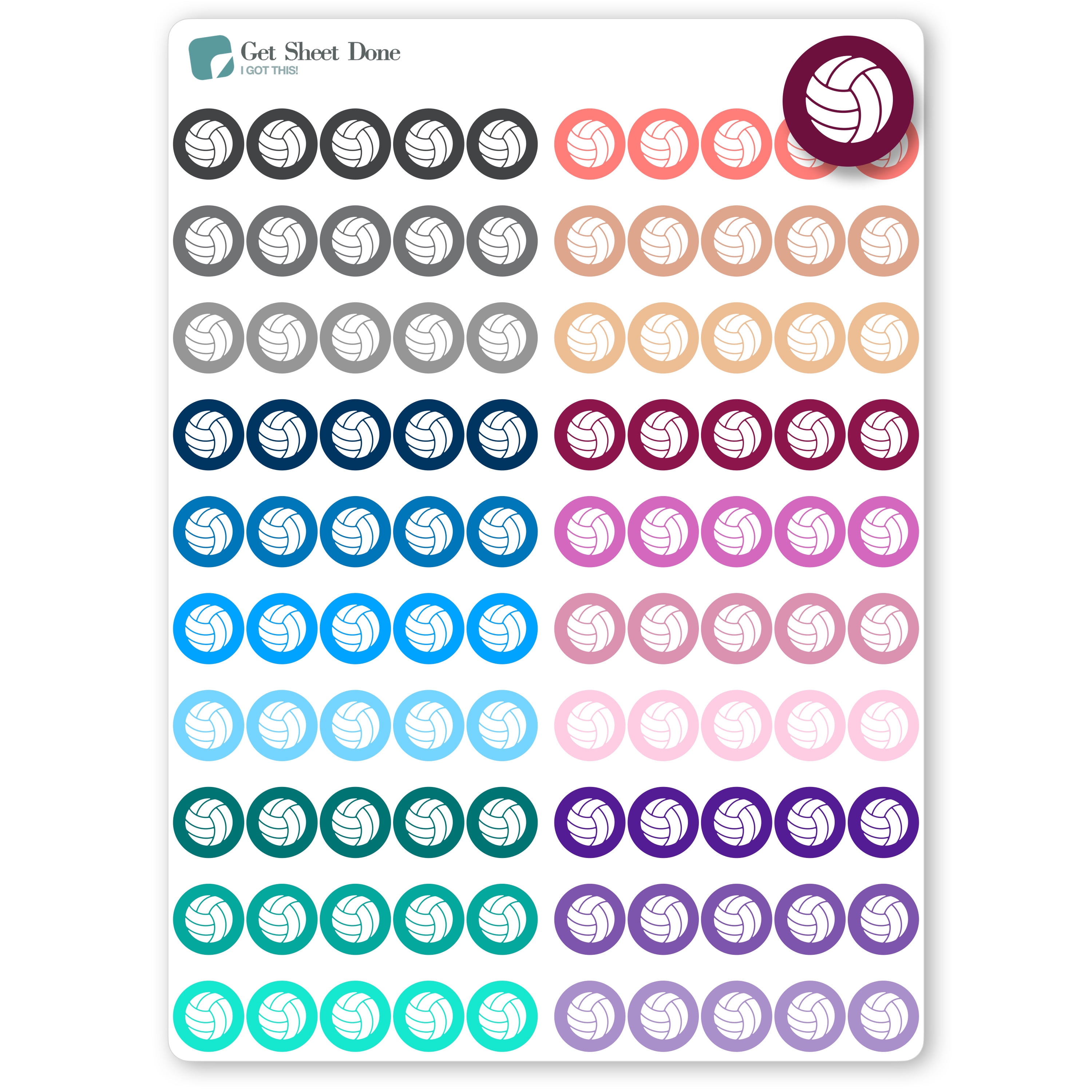Volleyball Dot Planner Stickers / Bullet Journaling / Bujo / Essential ...