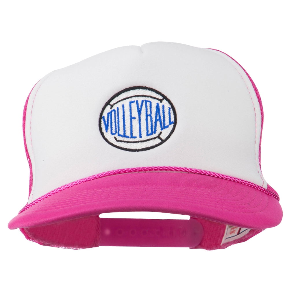 Volleyball Embroidered Foam Mesh Cap - Hot Pink White OSFM - Walmart.com