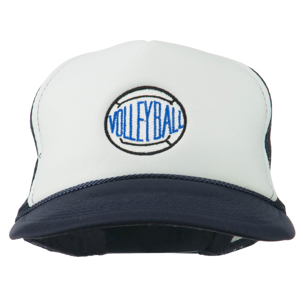 Volleyball Embroidered Foam Mesh Cap - Navy White OSFM - Walmart.com