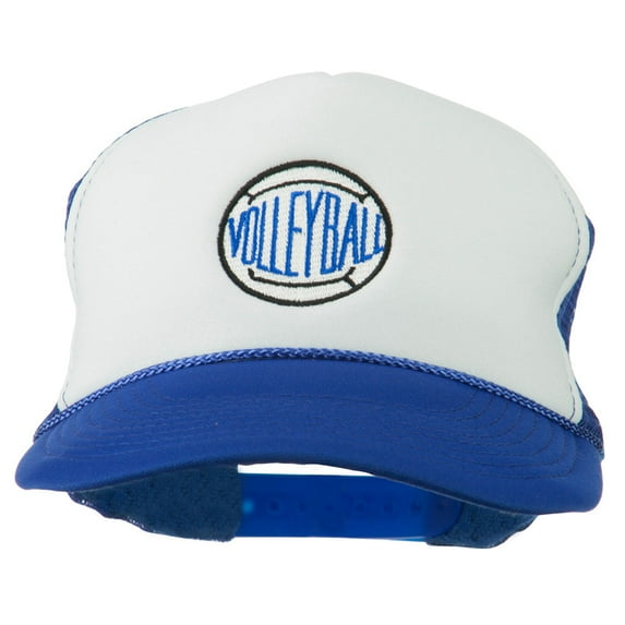 Volleyball Embroidered Foam Mesh Cap - Royal White OSFM - Walmart.com