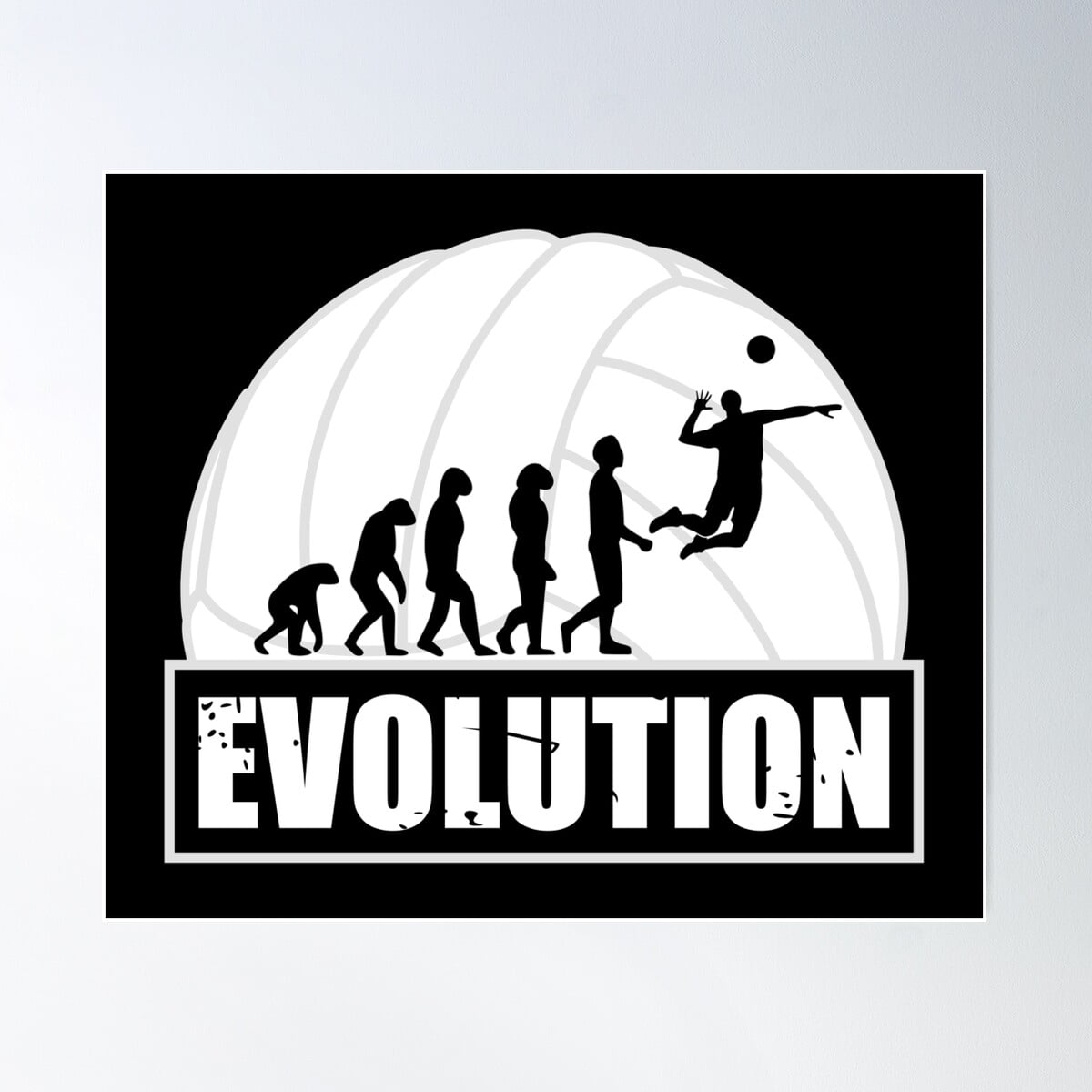 Volleyball - Evolution Of Human Poster Wall Art, Modern Wall Decor For ...