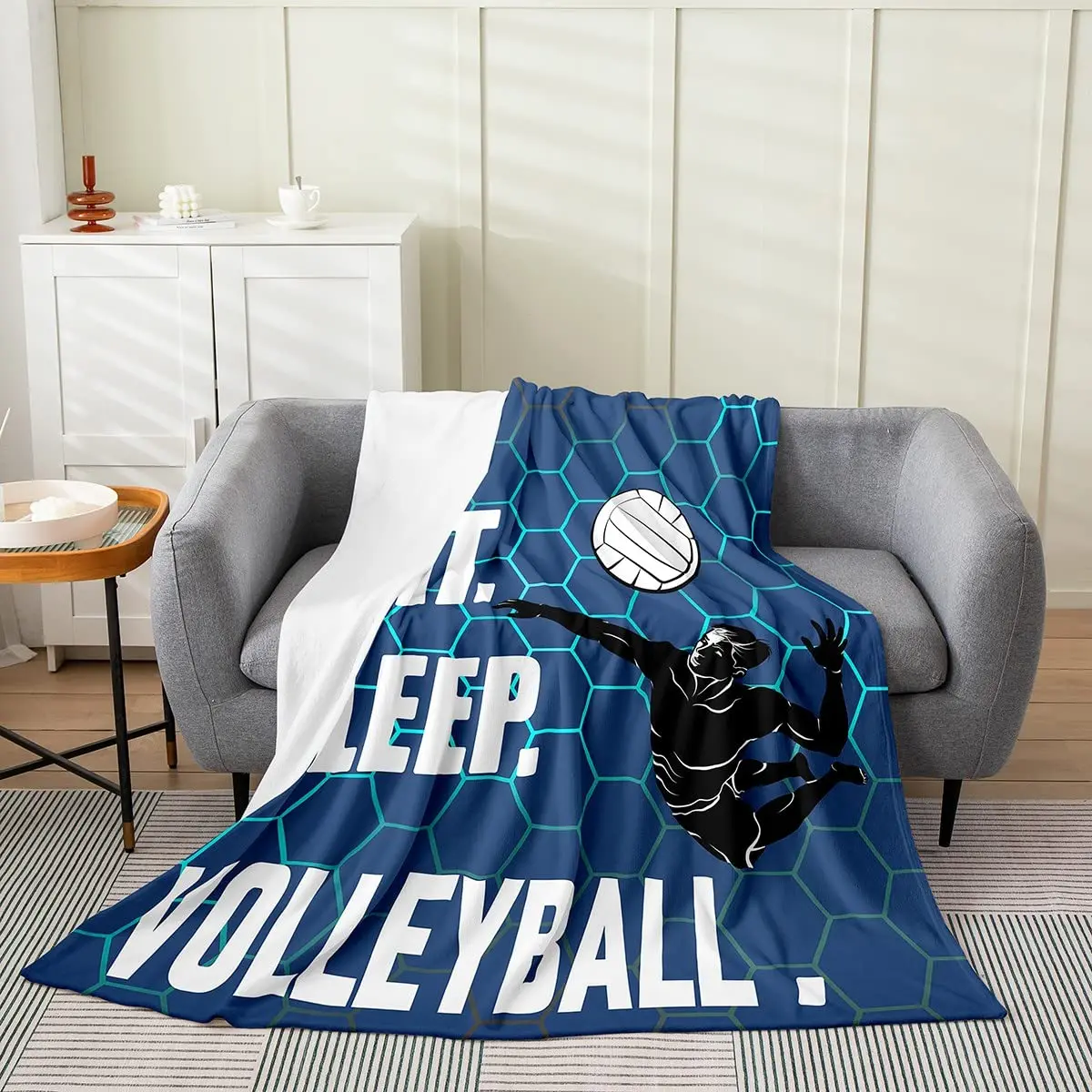 Volleyball Flannel Throw Blankets All Seasons Super Lightweight Soft ...
