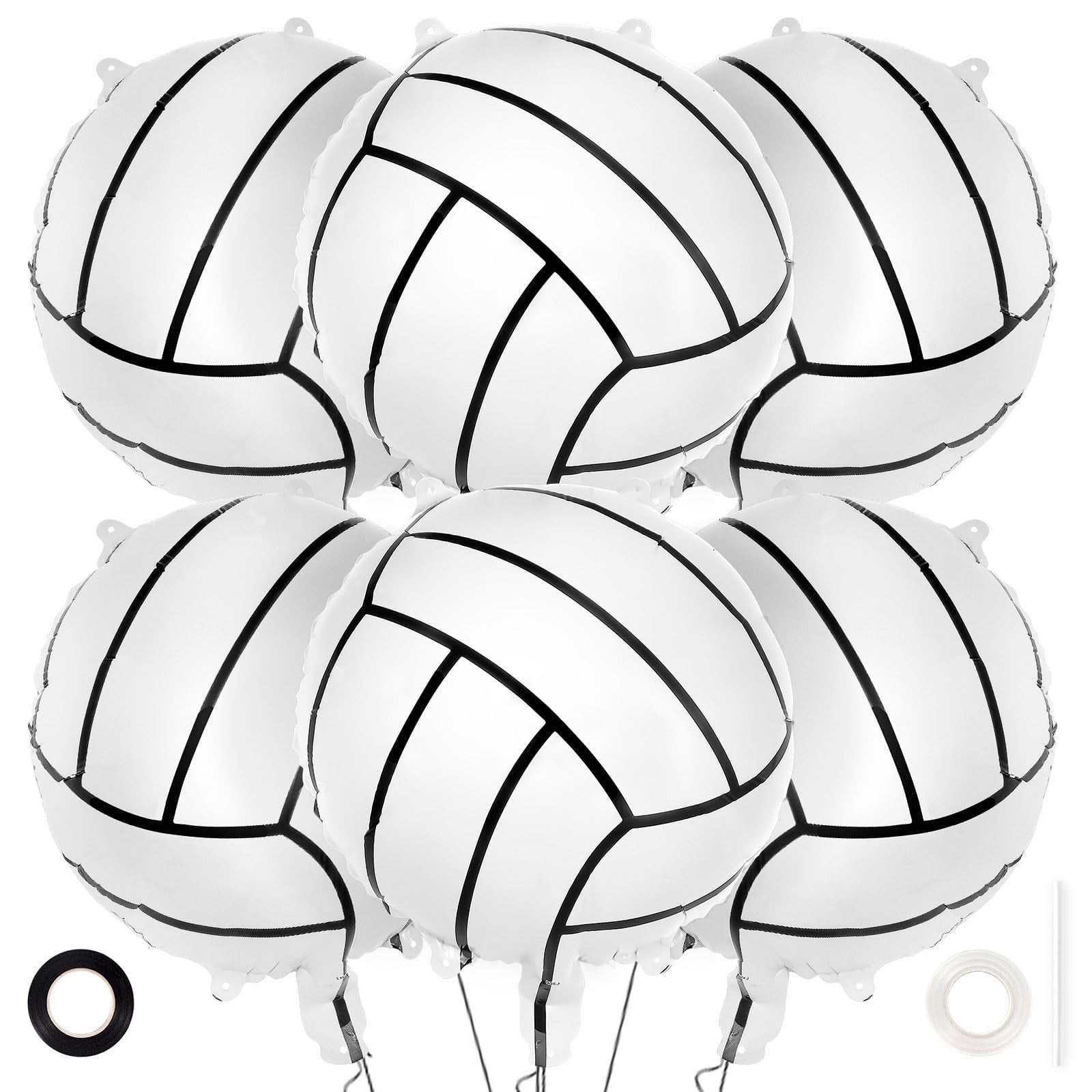 Volleyball Foil Balloons, 6 Pcs Volleyball KKS1 Sports Balloons, Small ...