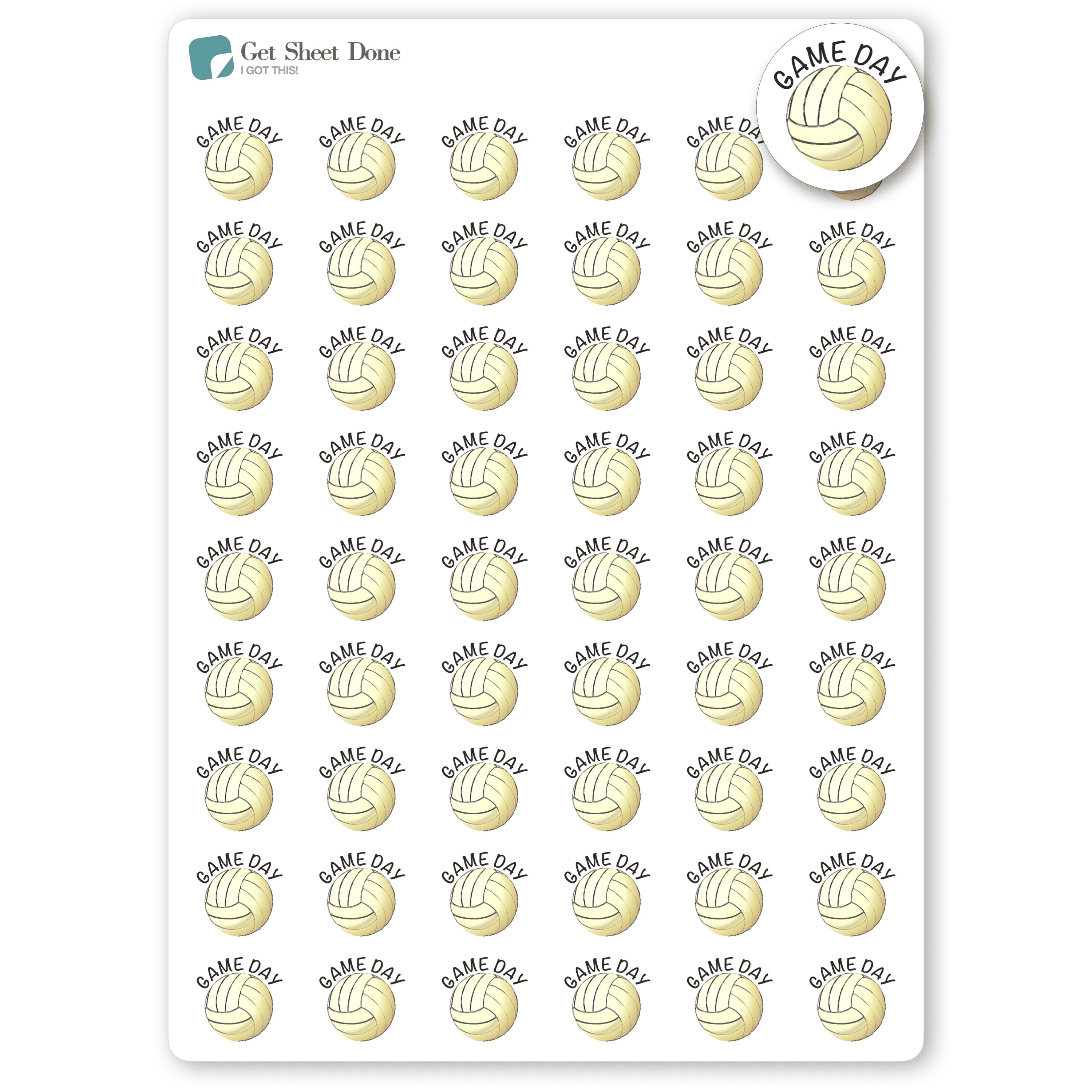 Volleyball Game Planner Stickers/ Health Wellness / Sports / Habit ...