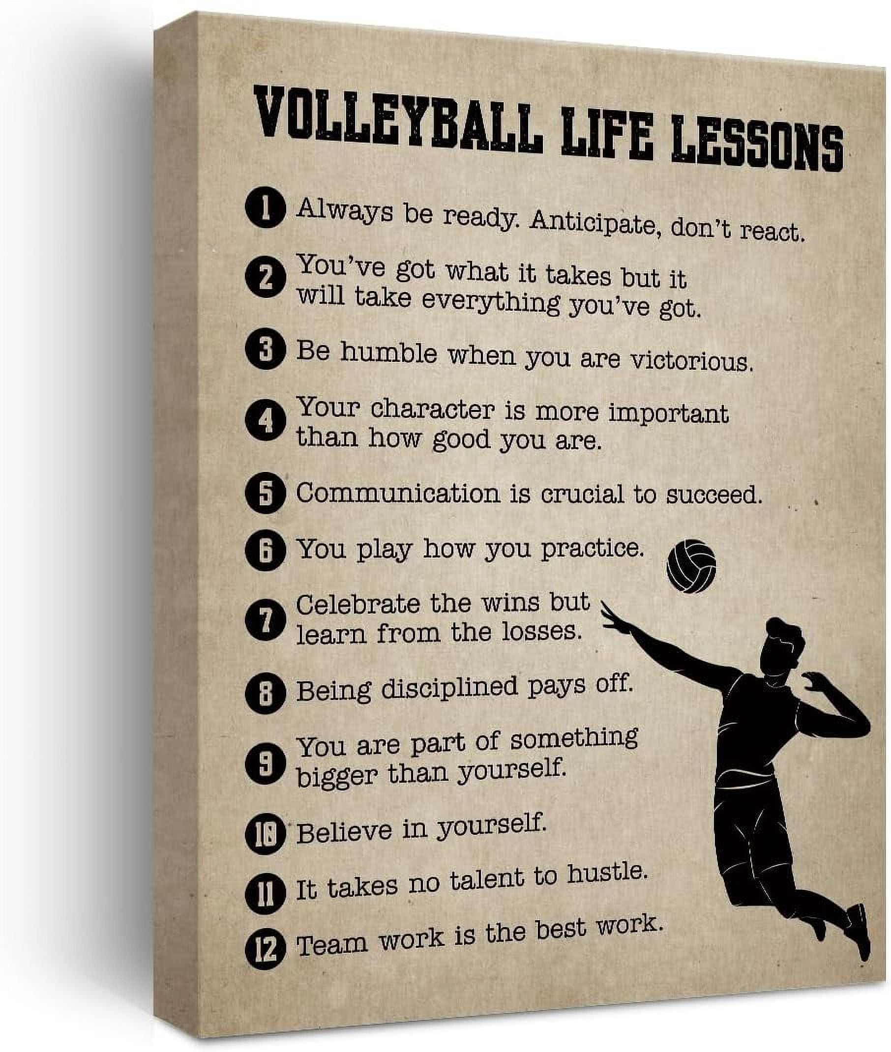 Volleyball Gifts Inspirational Wall Decor Canvas Wall Art Artwork ...