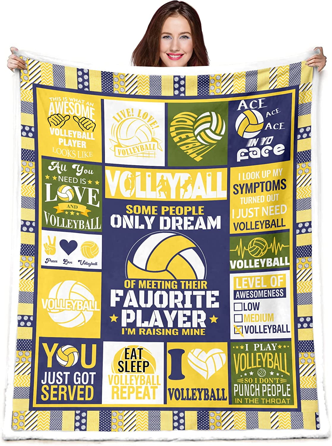 Volleyball Gifts for Teen Girls,60"x50" Throw Blanket for Volleyball ...