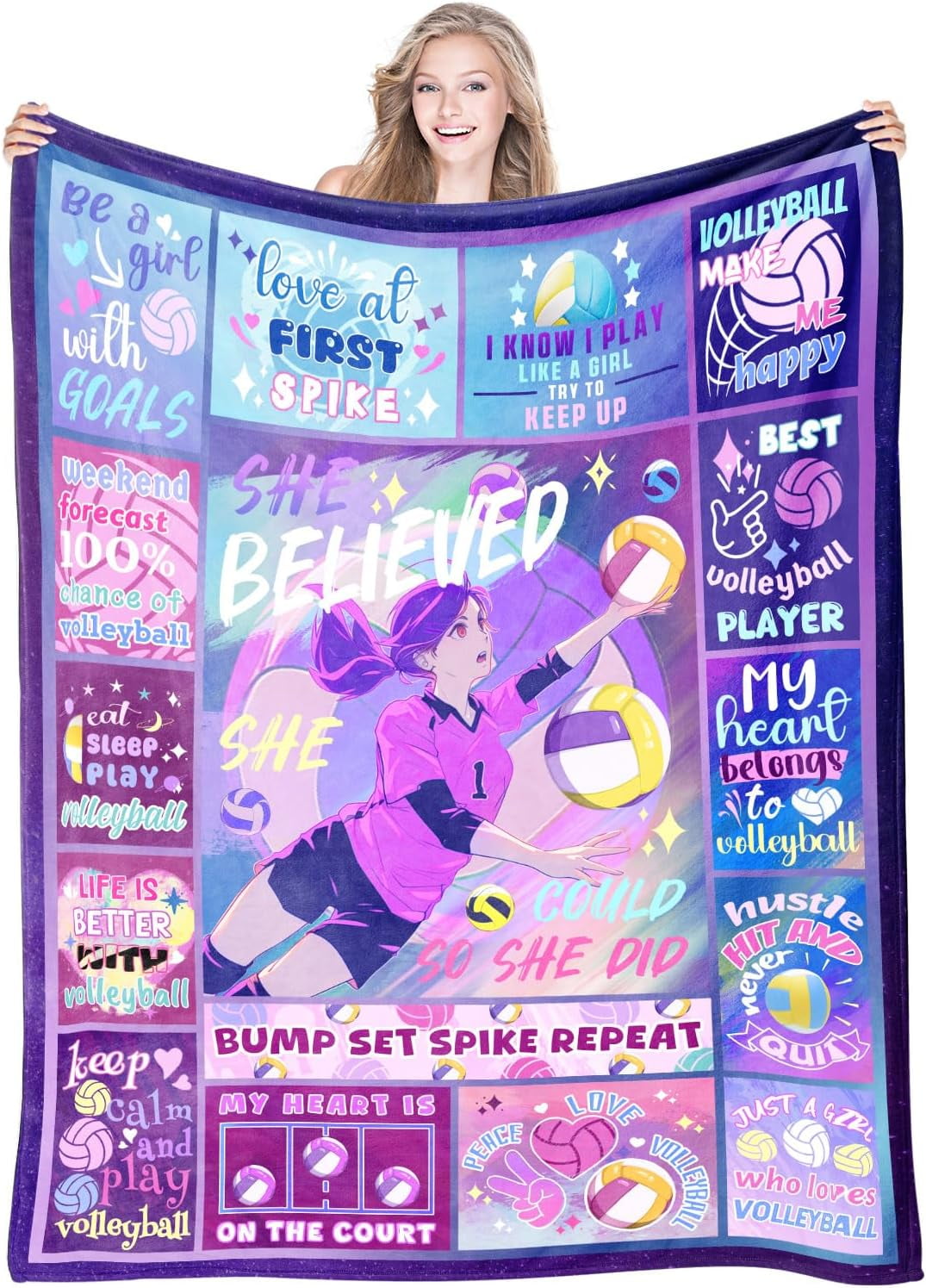 Volleyball Gifts for Teen Girls, Volleyball Stuff Volleyball Blanket ...
