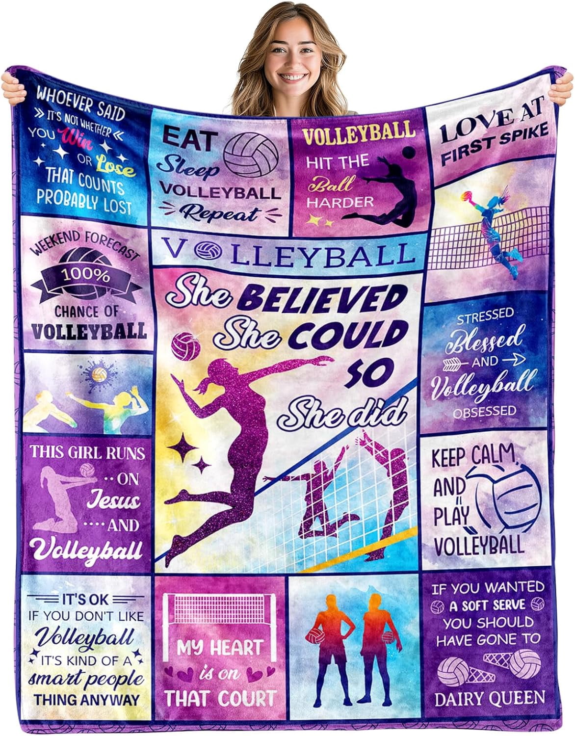 Volleyball Gifts, Volleyball Blanket 50"X 60", Volleyball Stuff ...