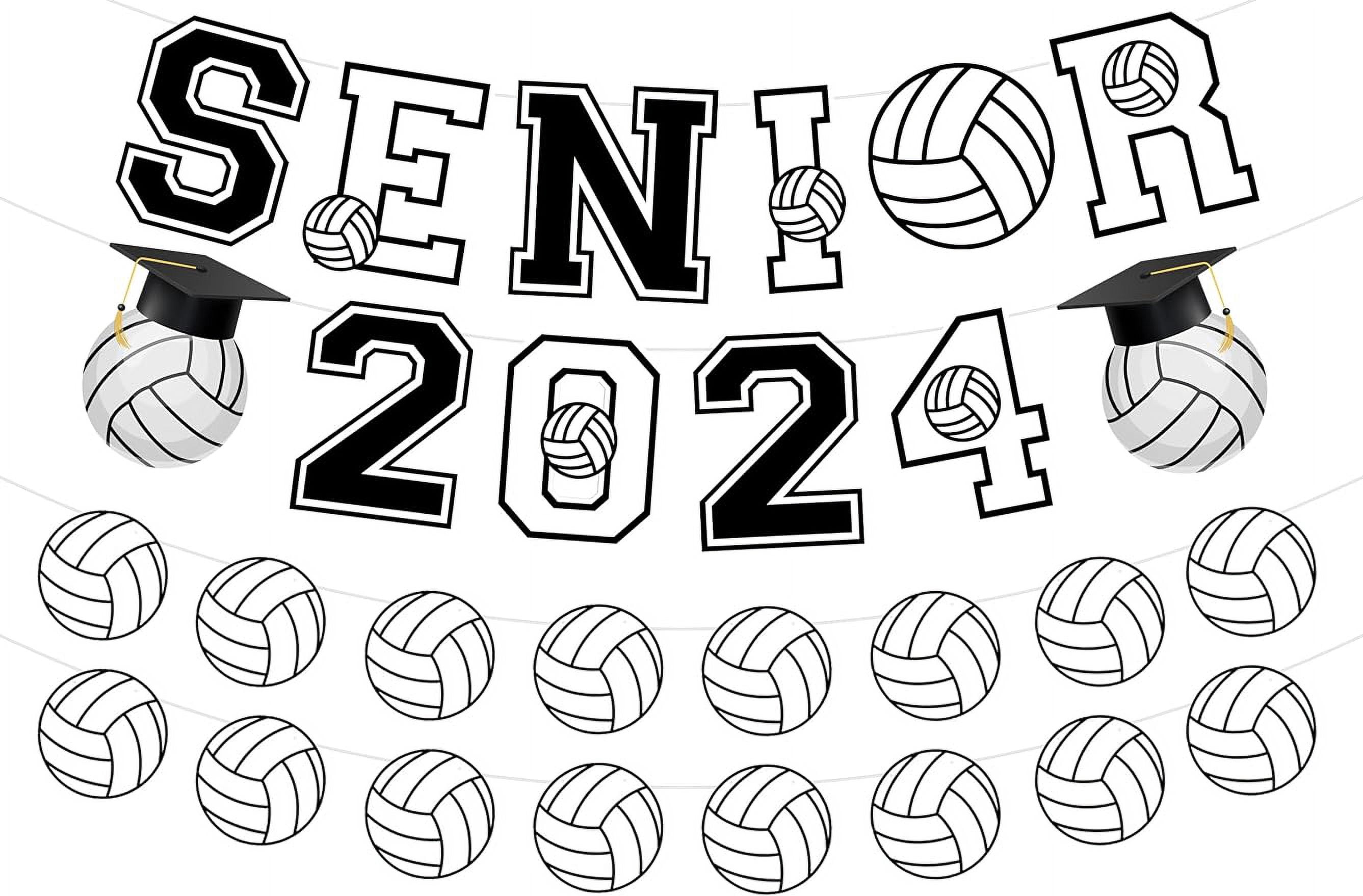 Volleyball Graduation Decorations Senior 2024 Banners White Volleyball ...