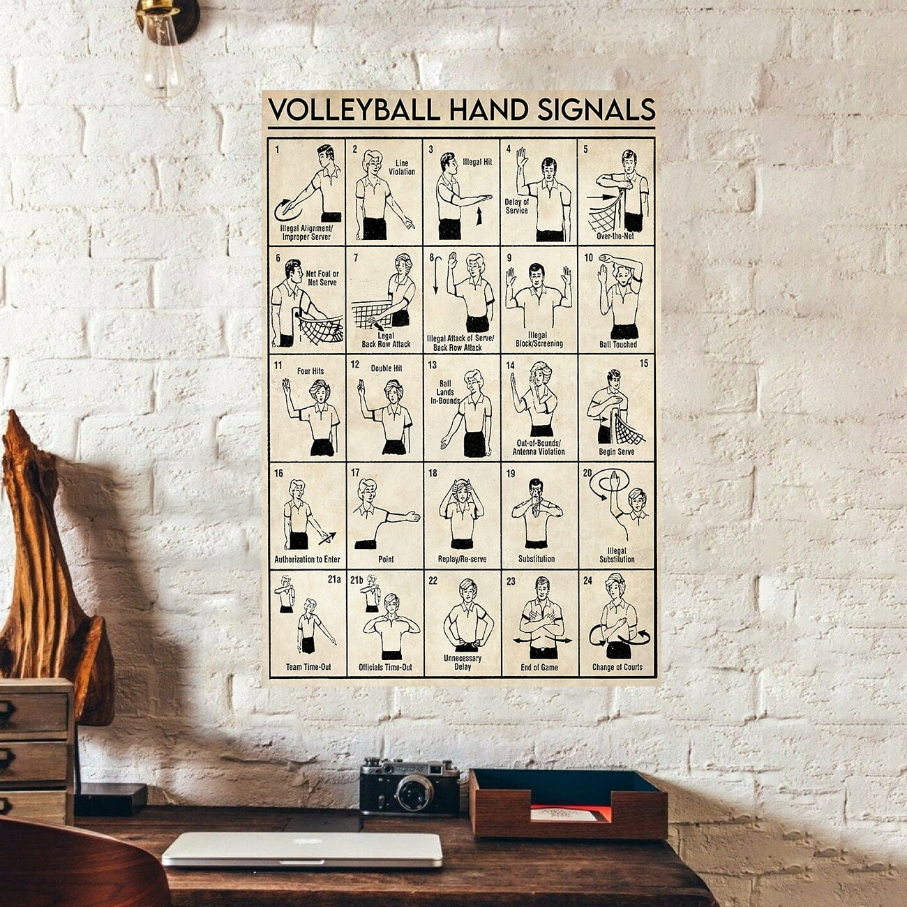Volleyball Hand Signals Poster Volleyball Poster Gift for Volleyball ...