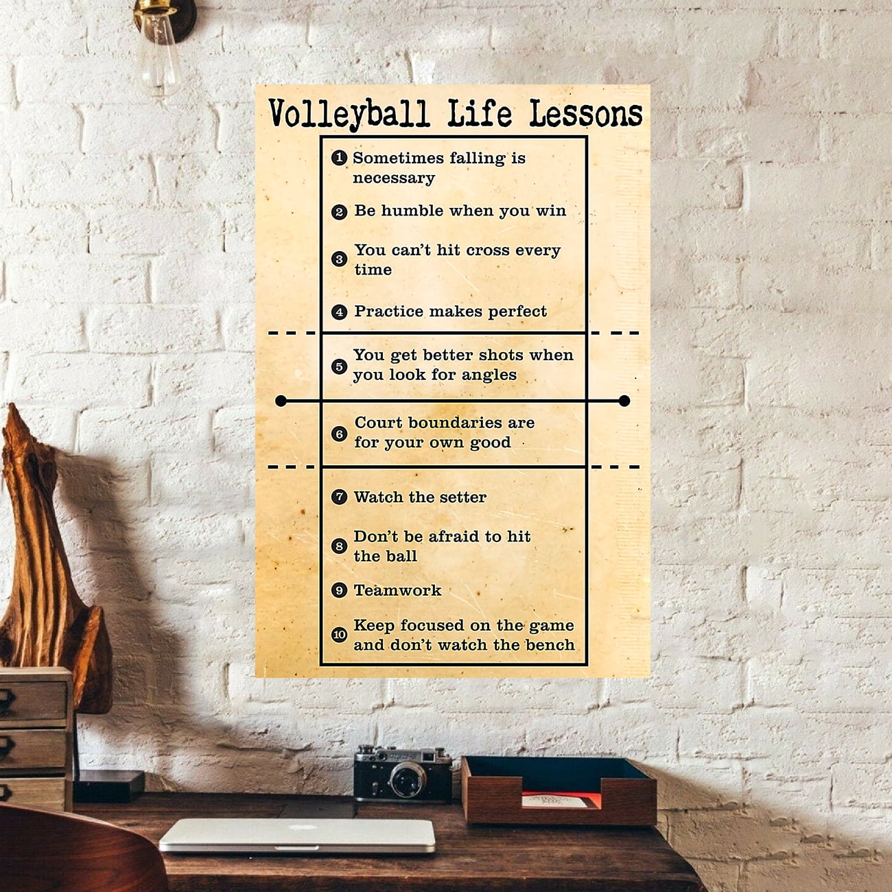 Volleyball Life Lessons Poster Volleyball Poster Gift for Volleyball ...