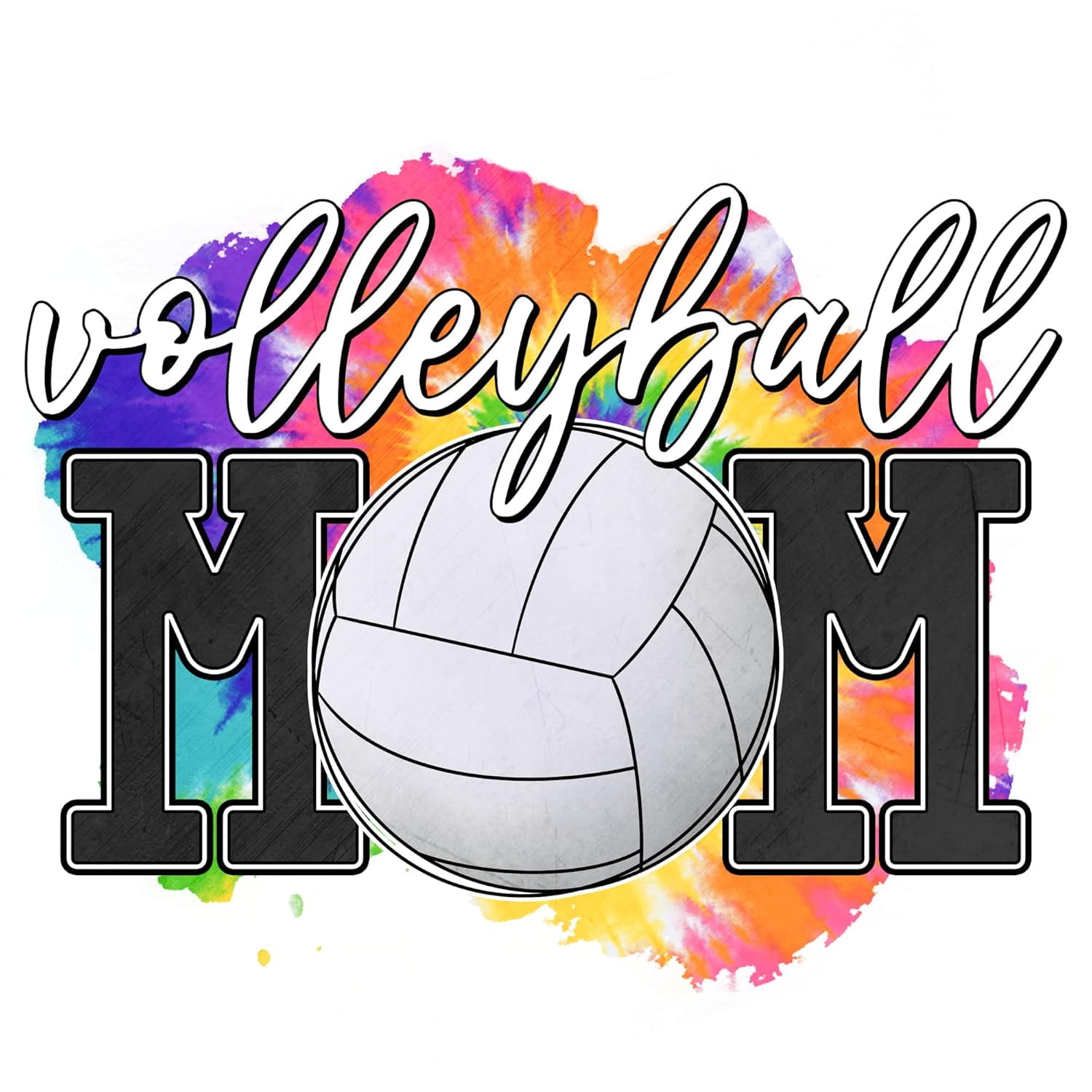 Volleyball Mom Tie Dye Sublimation Transfer, Printed, Ready to Use ...