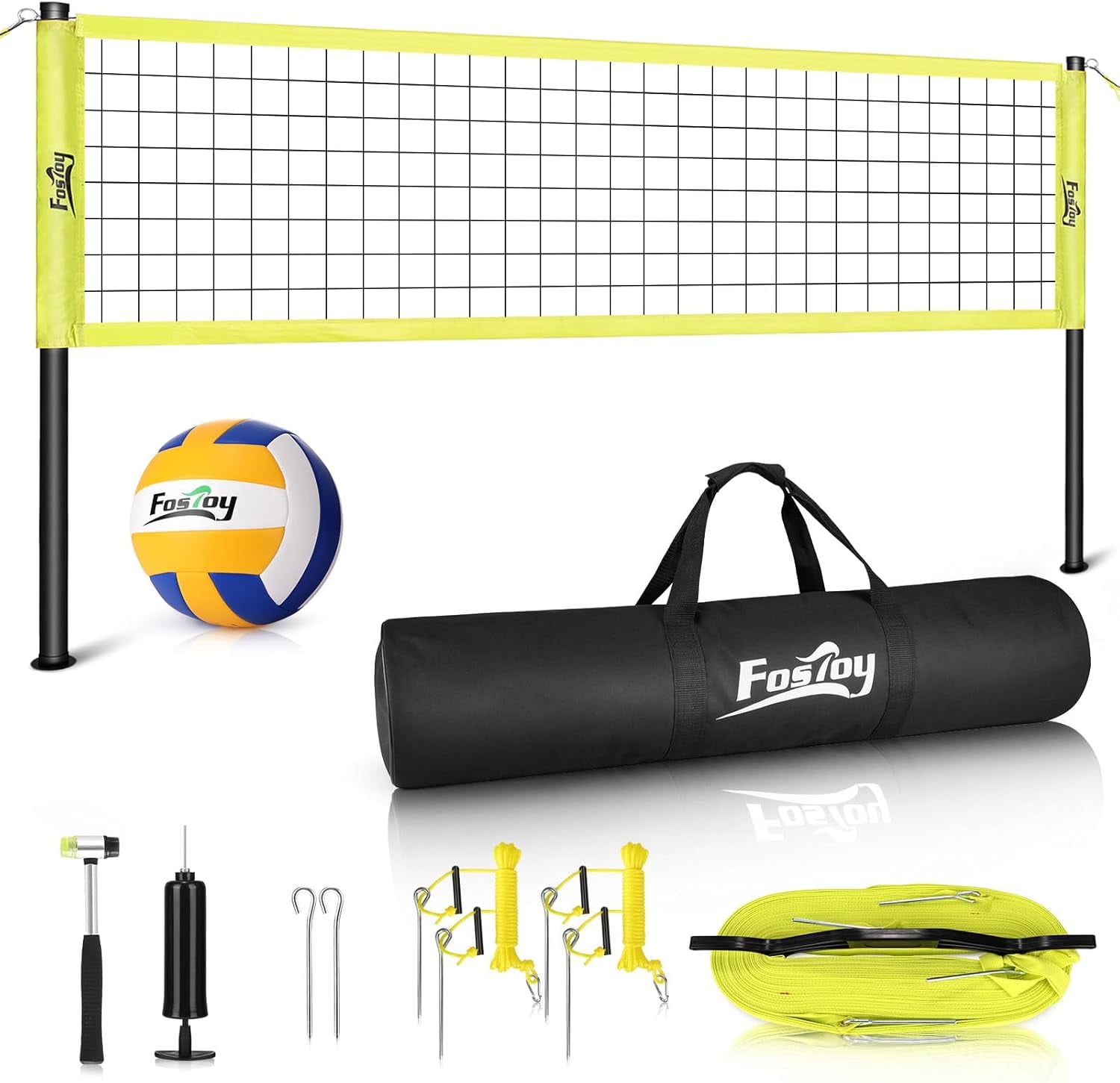 Volleyball Net Outdoor, Portable Professional Volleyball Net Set Easy ...