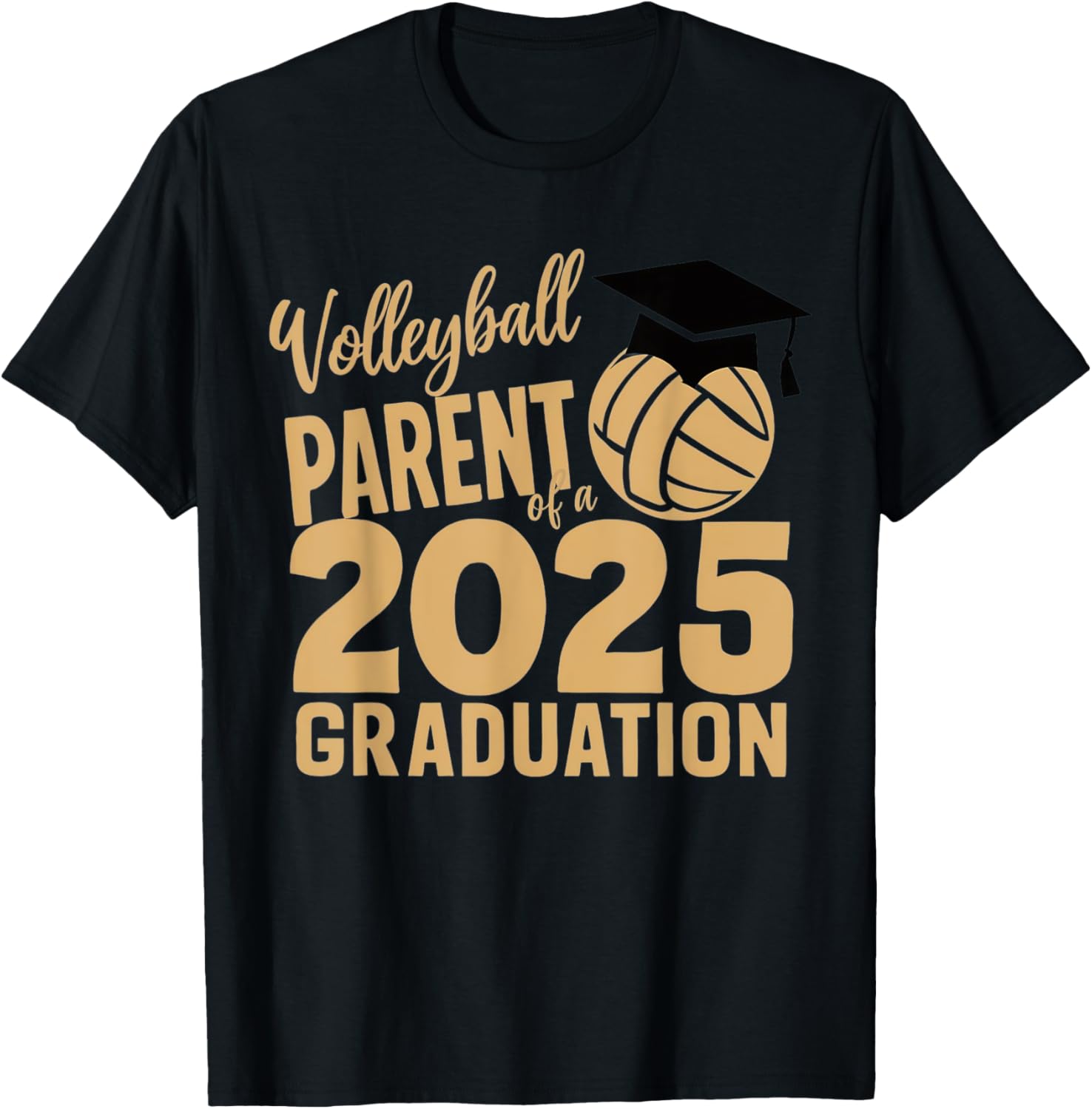 Volleyball Parent of a 2025 Senior Graduate Proud Supporter T-Shirt ...