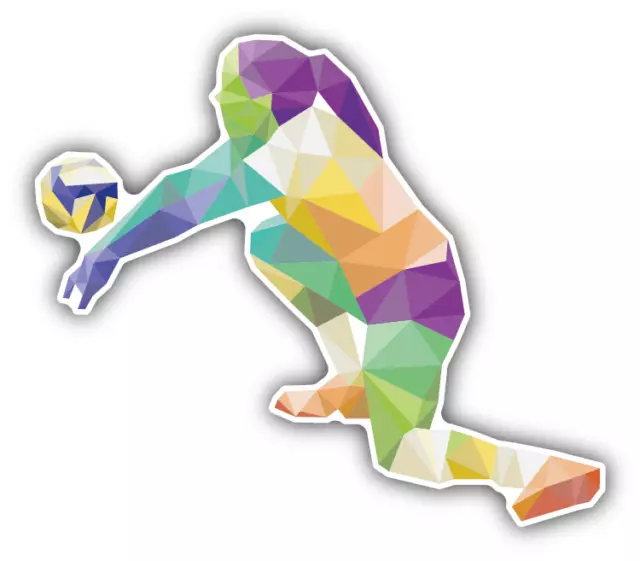 Volleyball Player Triangulated Sport Car Sticker Phone Decal Water ...
