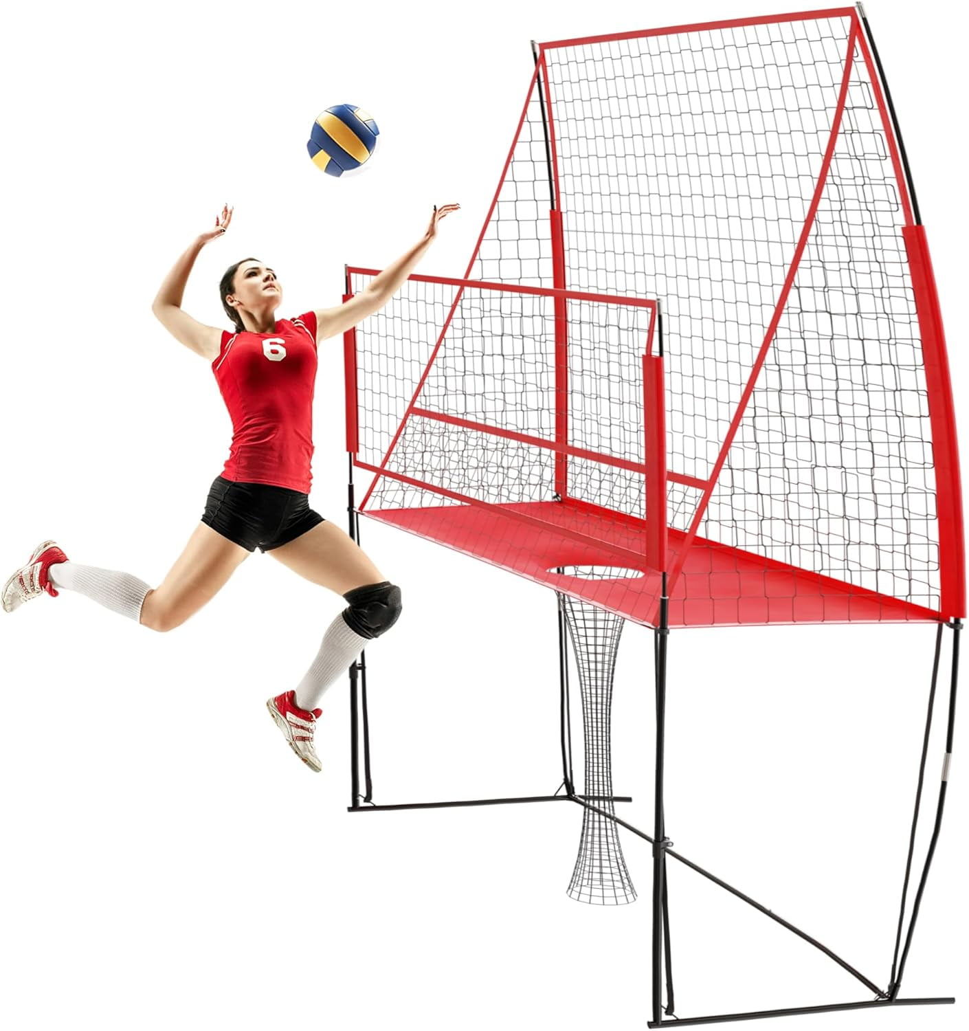 Volleyball Practice Net Station - 8 X 11 FT Adjustable Net, Perfect for ...