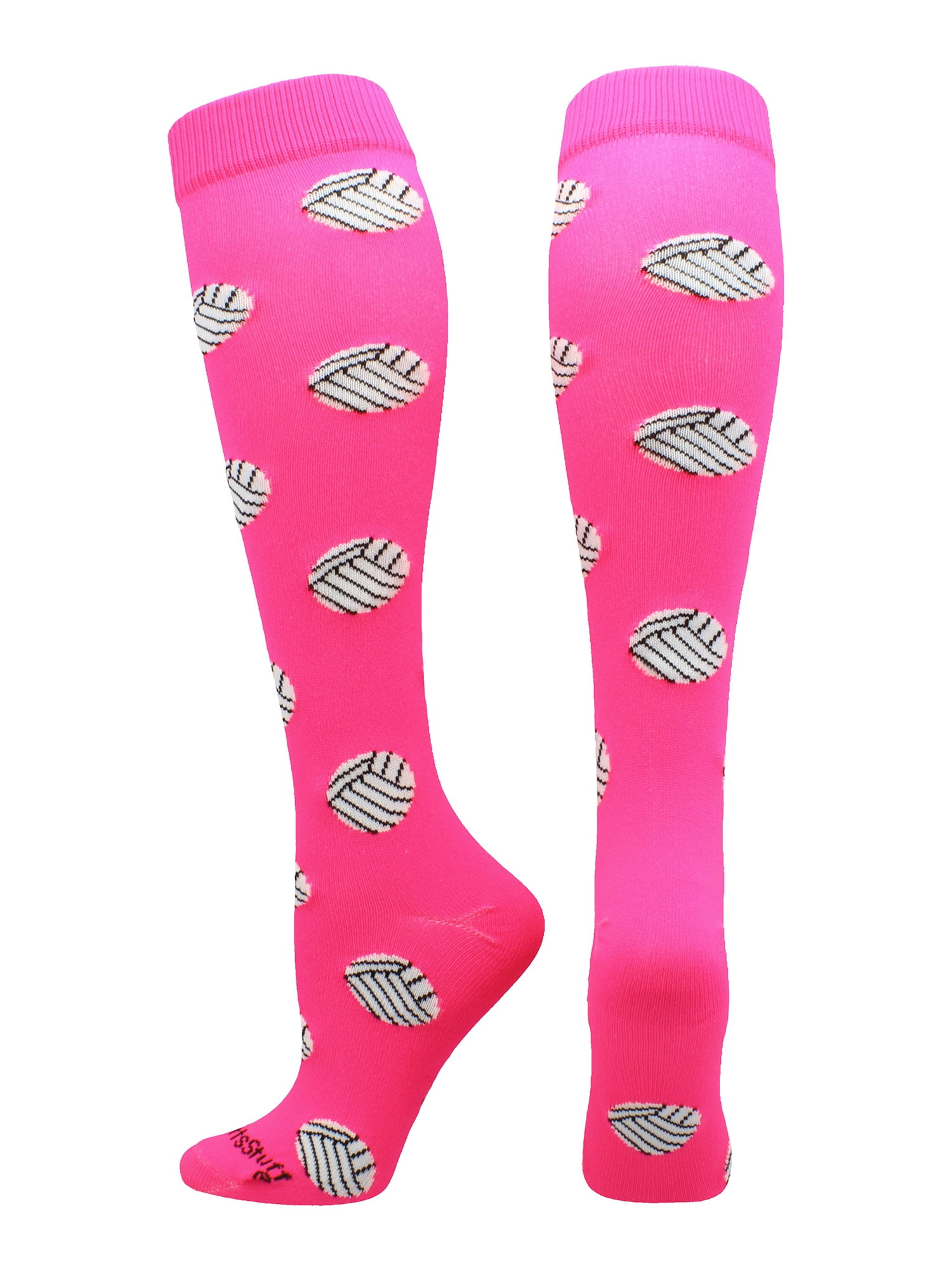 Volleyball Print Over the Calf Socks (Neon Pink, Small) - Walmart.com