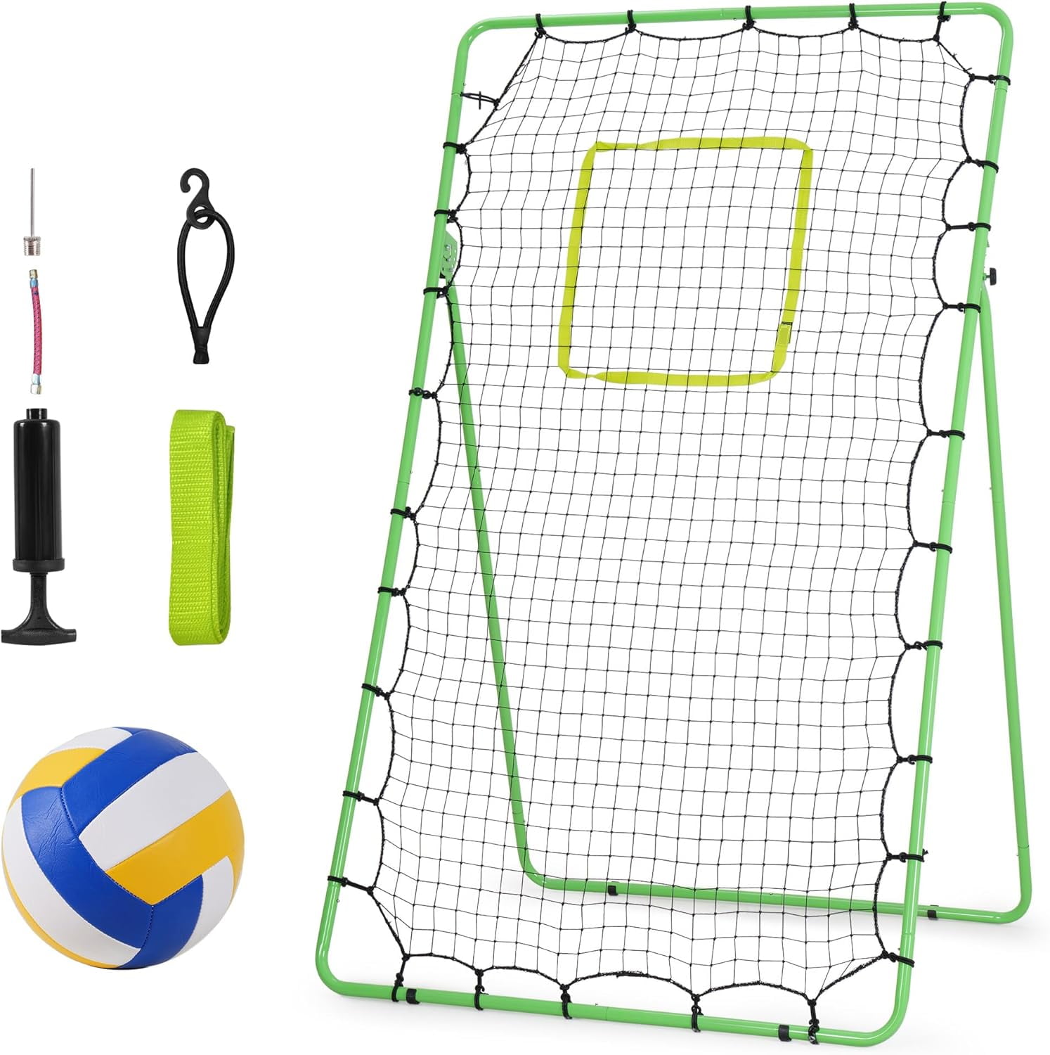 Volleyball Rebounder Net 7x4ft, Volleyball Bounce Back Net with 5 ...