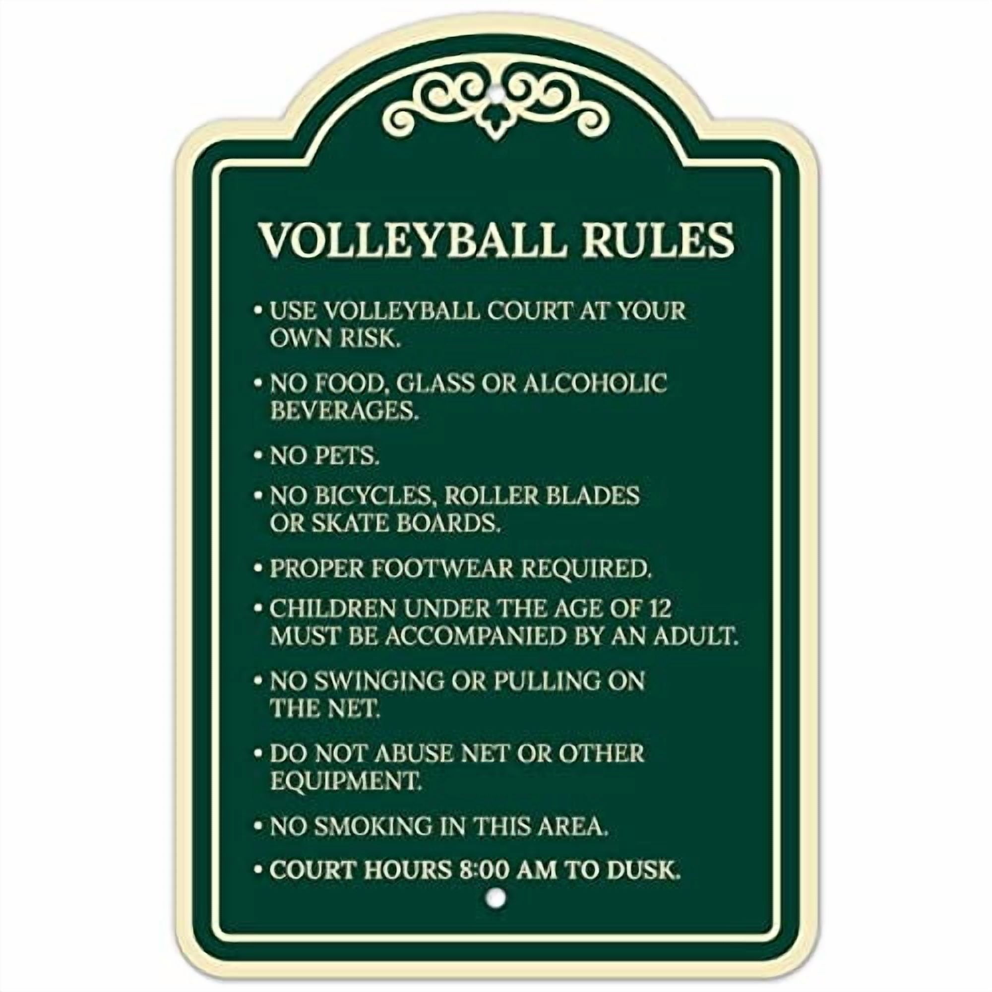 Volleyball Rules Use Court at Own Risk No Food No Pets No Bicycles ...
