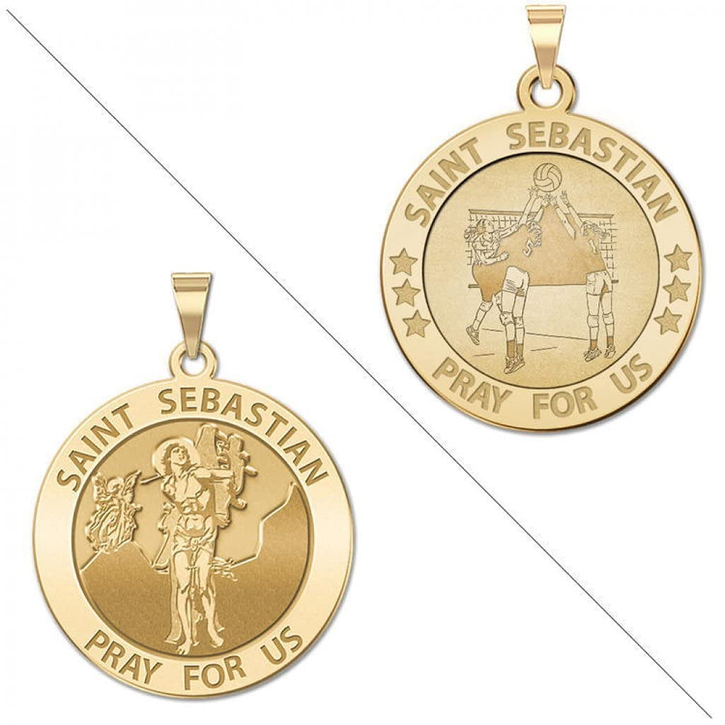 Volleyball - Saint Sebastian Doubledside Sports Religious Medal 2/3 ...