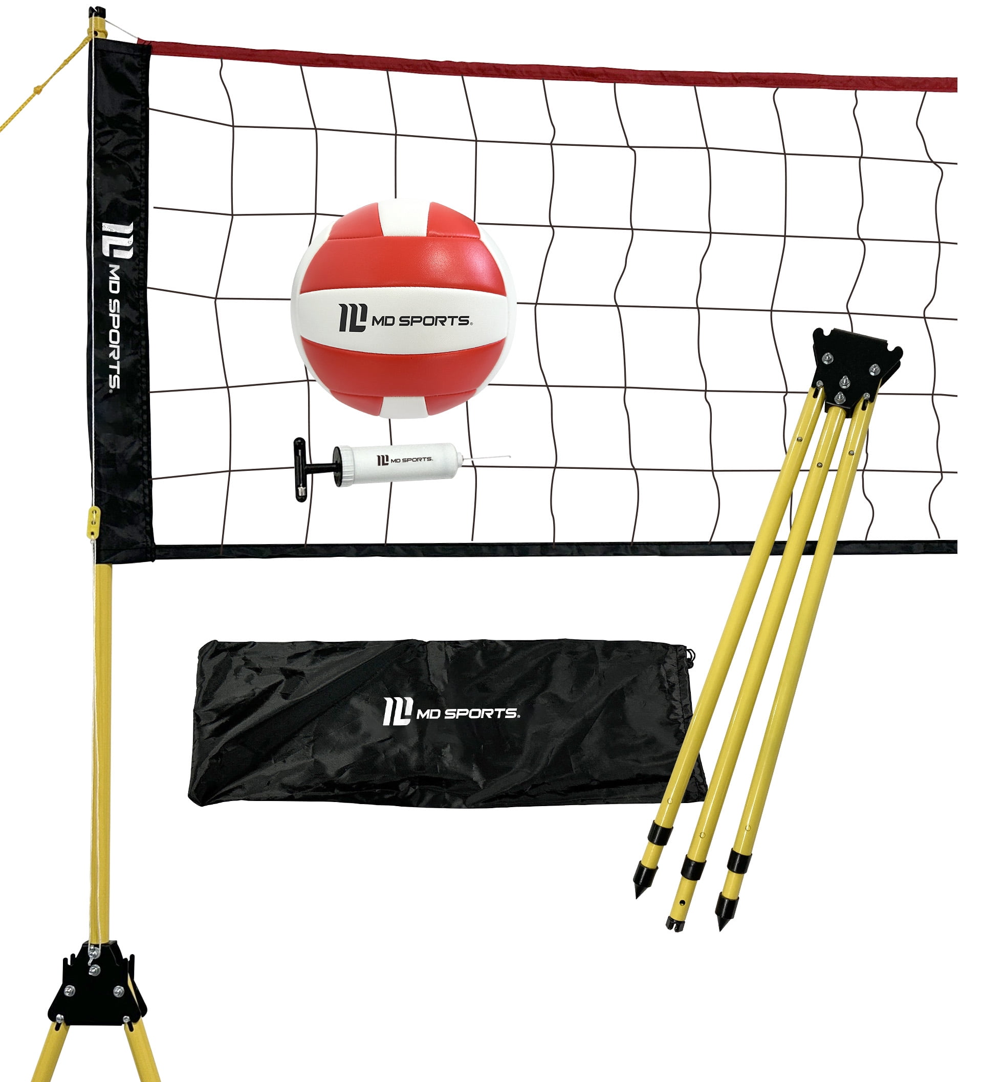 Free Shipping! MD Sports Portable Adjustable Volleyball Set with Steel ...