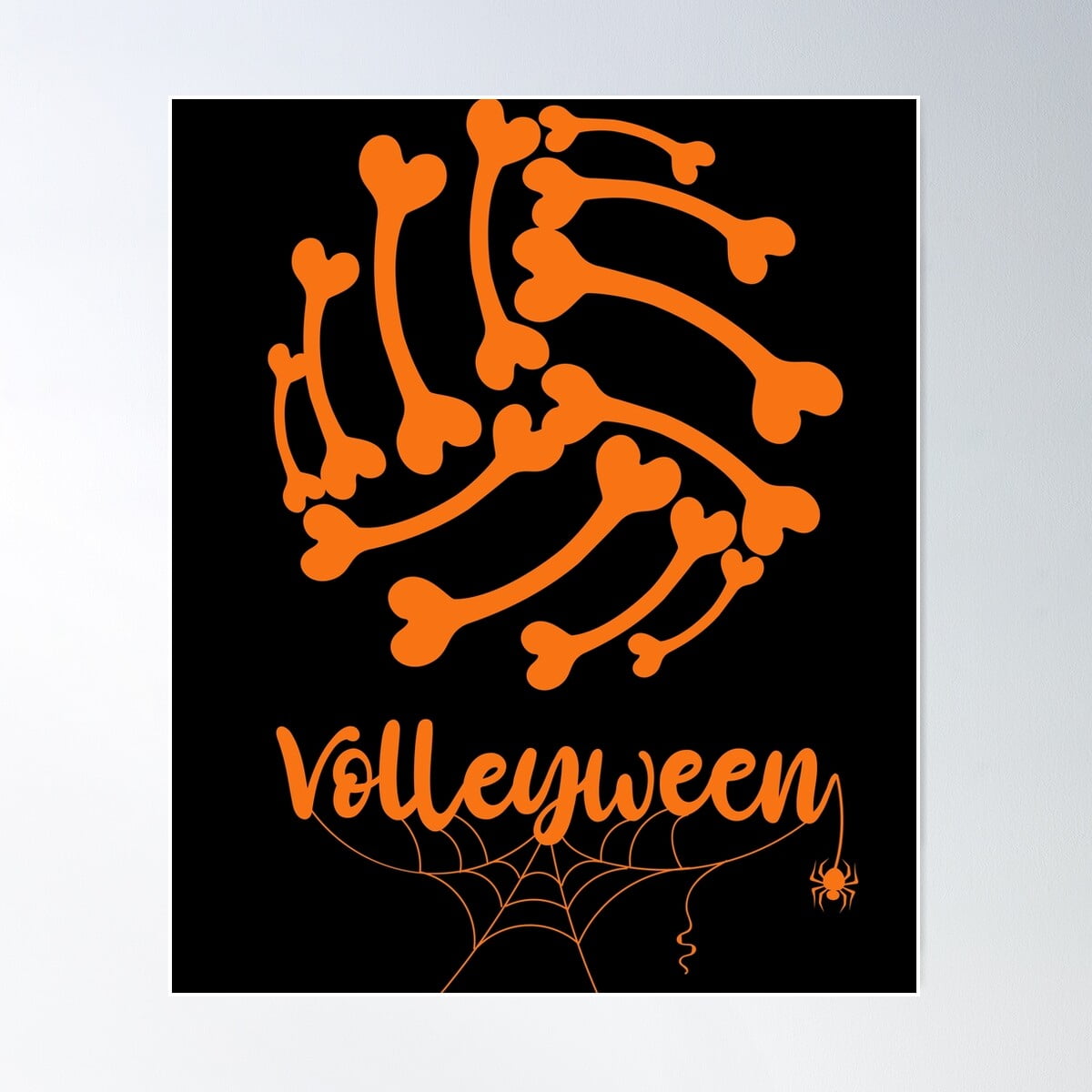 Volleyball Skeleton Player Poster Wall Art, Modern Wall Decor For ...