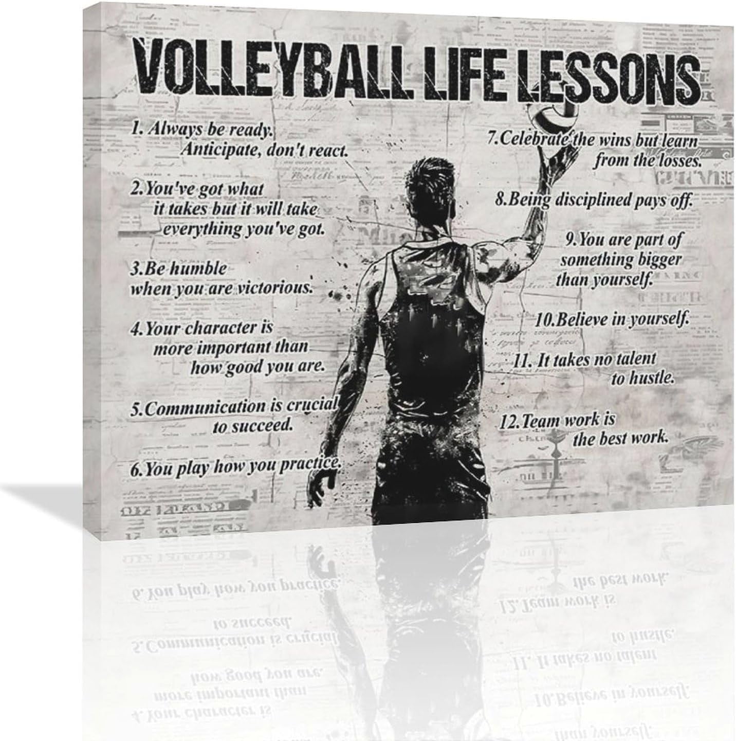 Volleyball Sports Wall Art Volleyball Life Lessons Wall Decor ...
