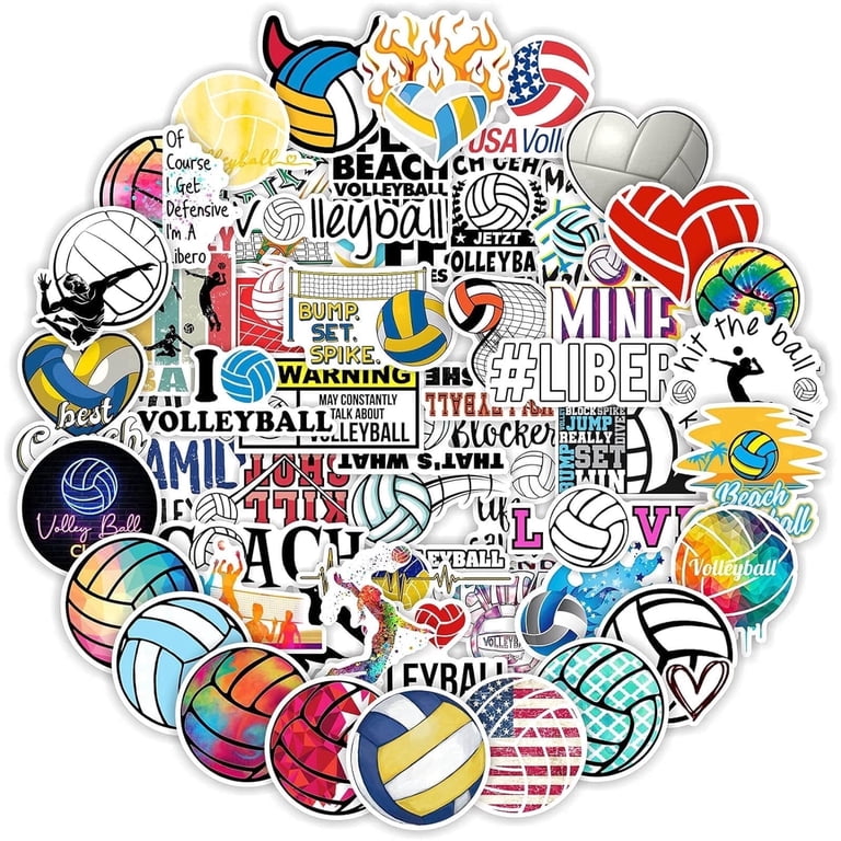 MotiGiftie, Volleyball Stickers, 100PCS Waterproof Motivational Vinyl ...