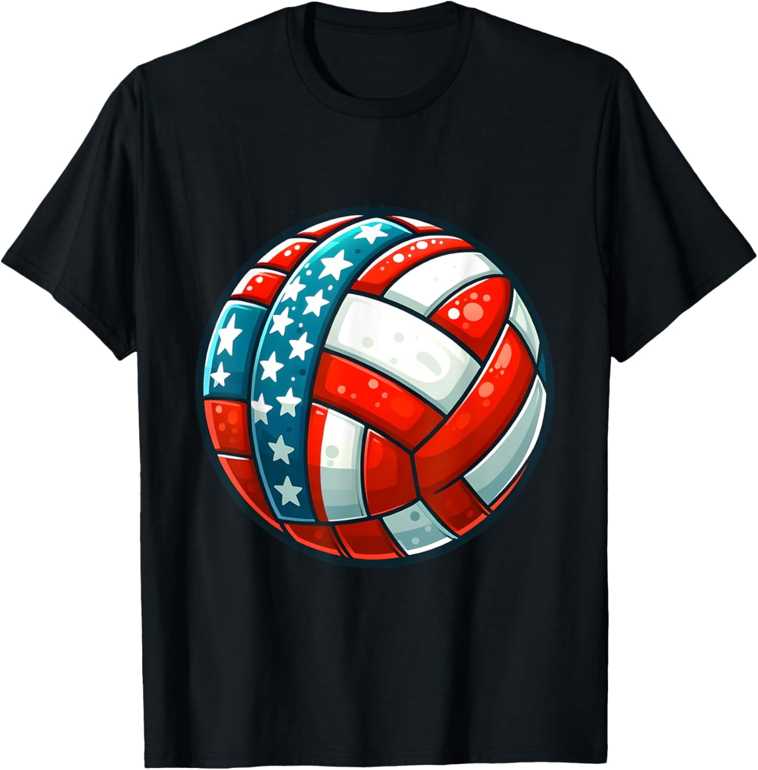 Volleyball Support Team Flag USA Beach American T-Shirt - Walmart.com