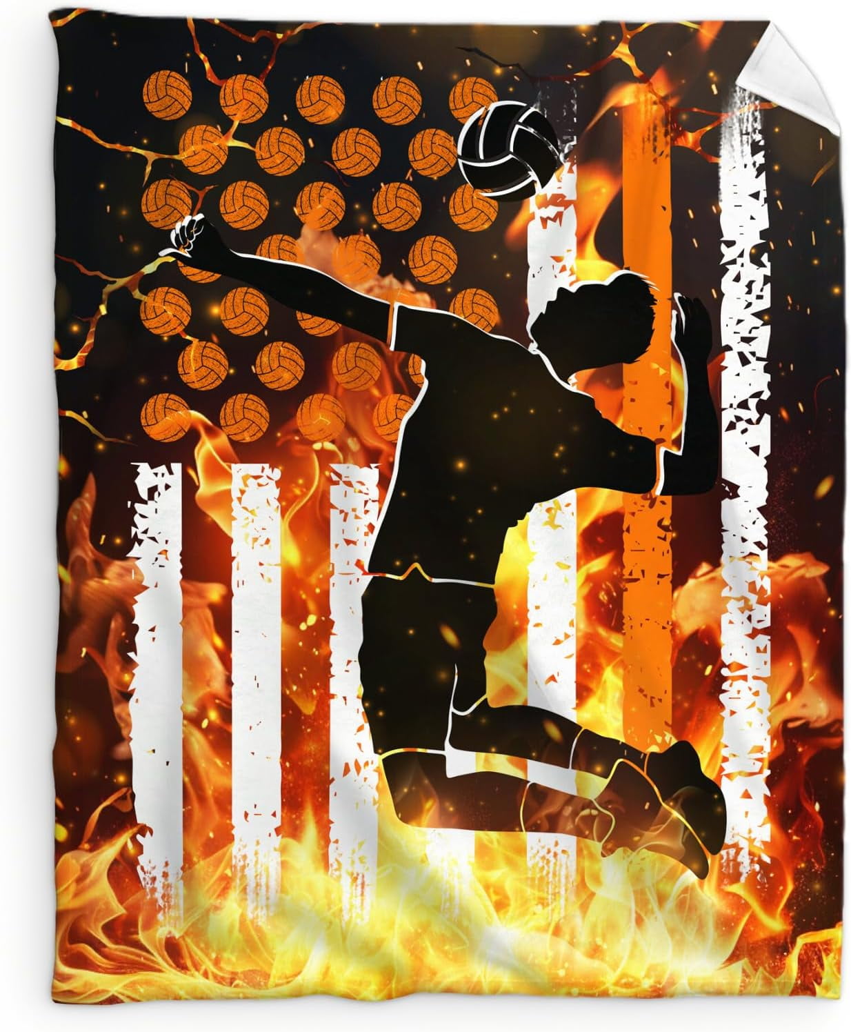 Volleyball Throw Blanket Gifts for Boys, Sport Blanket for Kids Teens ...