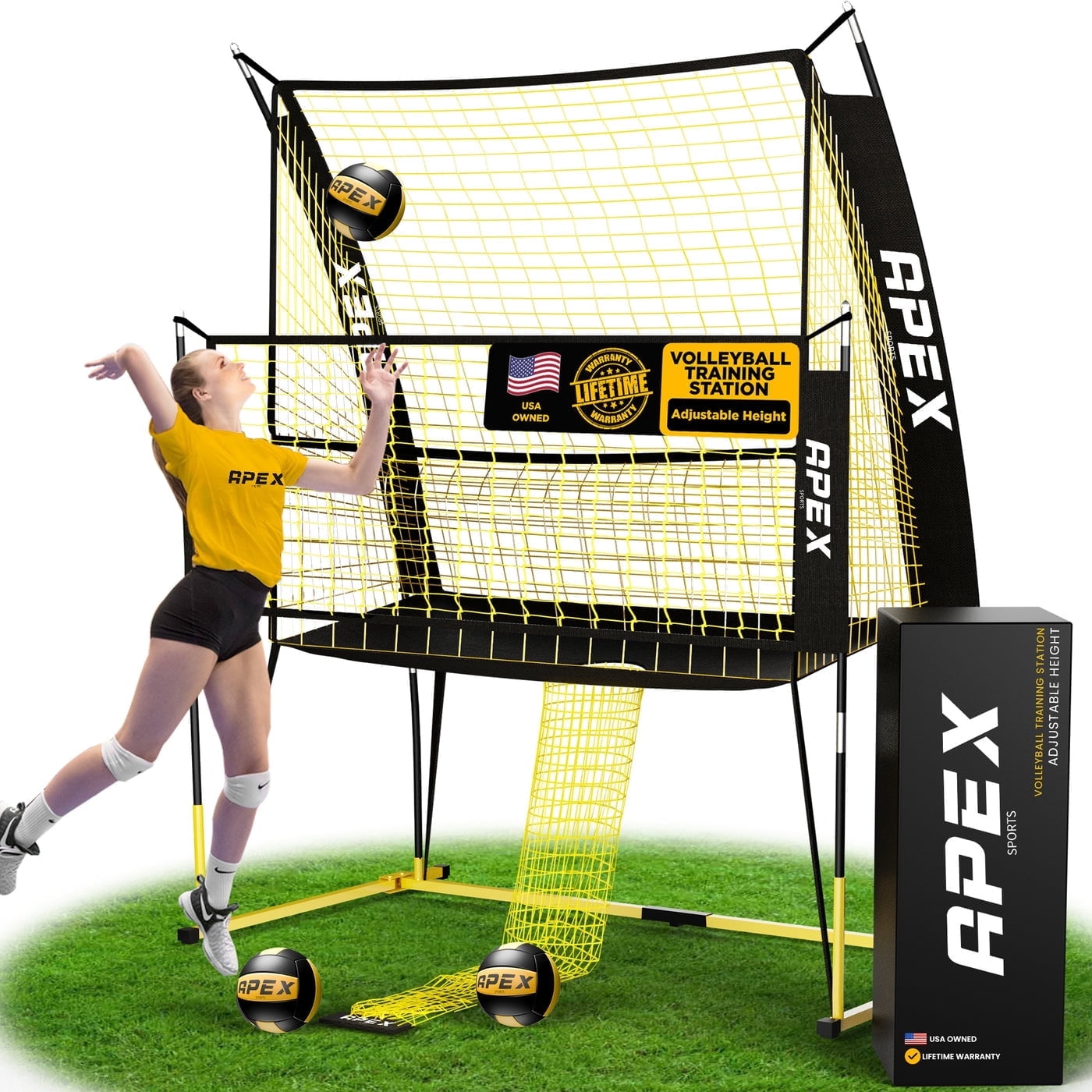 Volleyball Training Net Equipment System - Sturdy, Adjustable, and ...