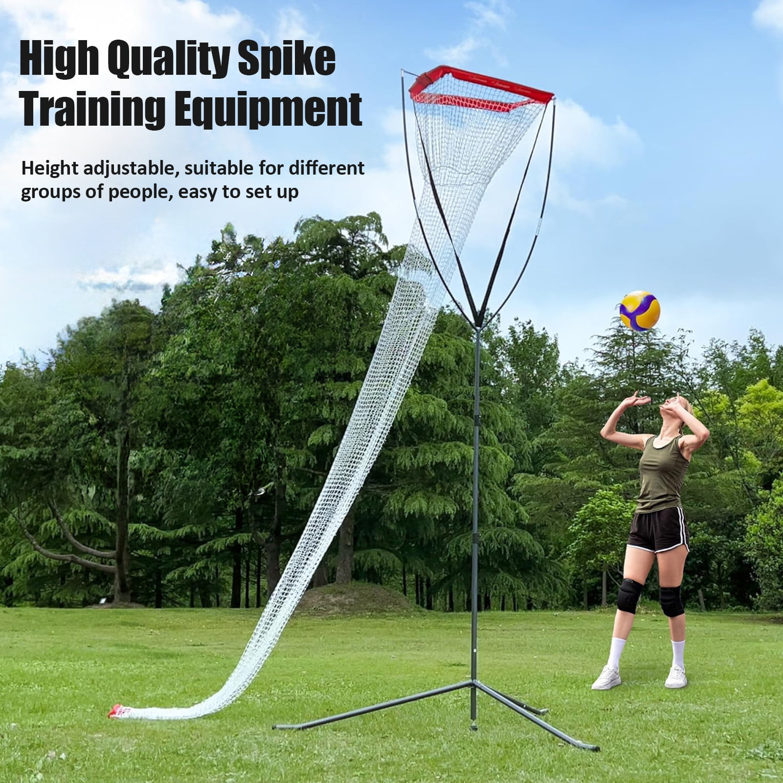 Volleyball Training Net with Adjustable Angle - Triangular Spike/Setter ...