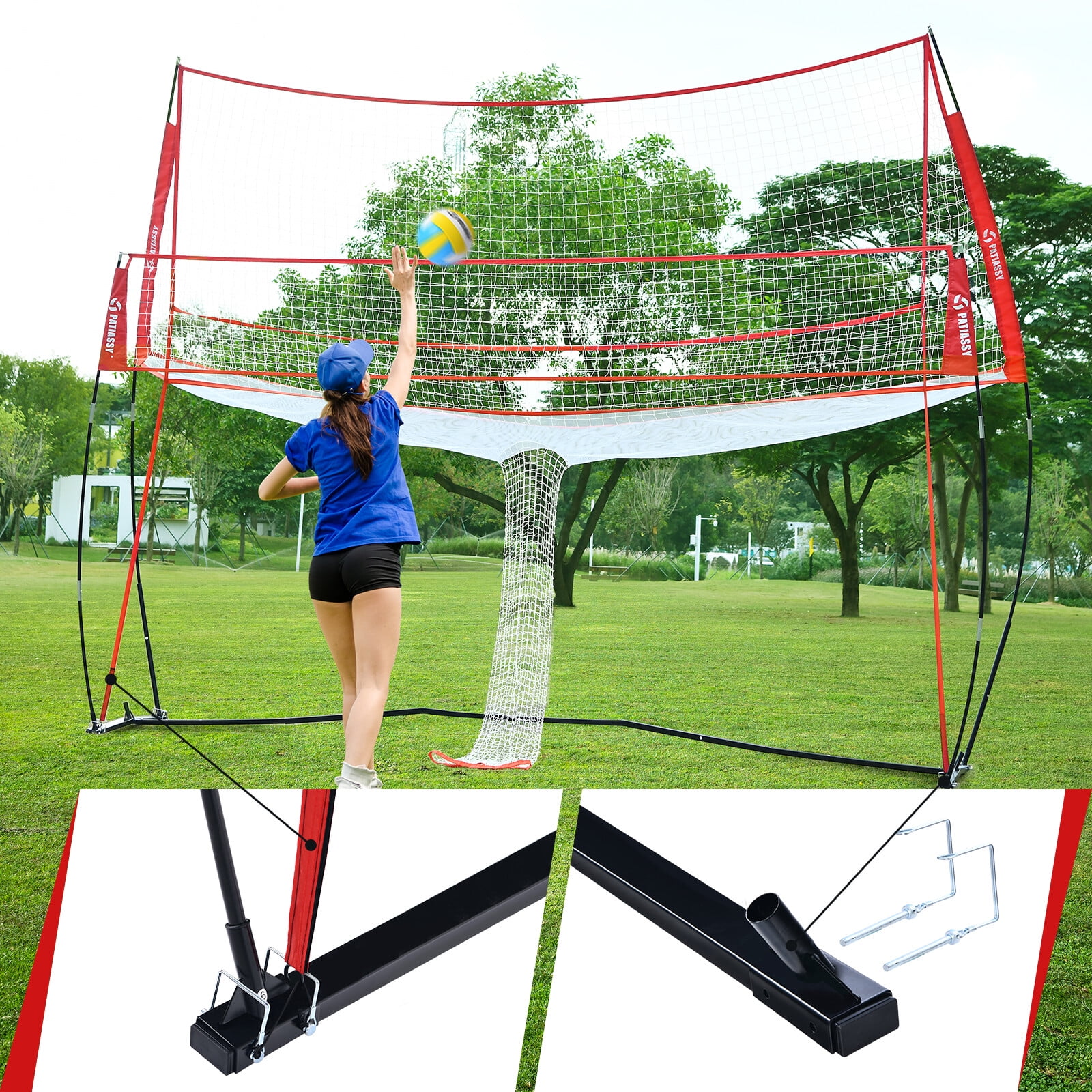 Volleyball Training Volleyball Practice Net Station for Hitting and ...