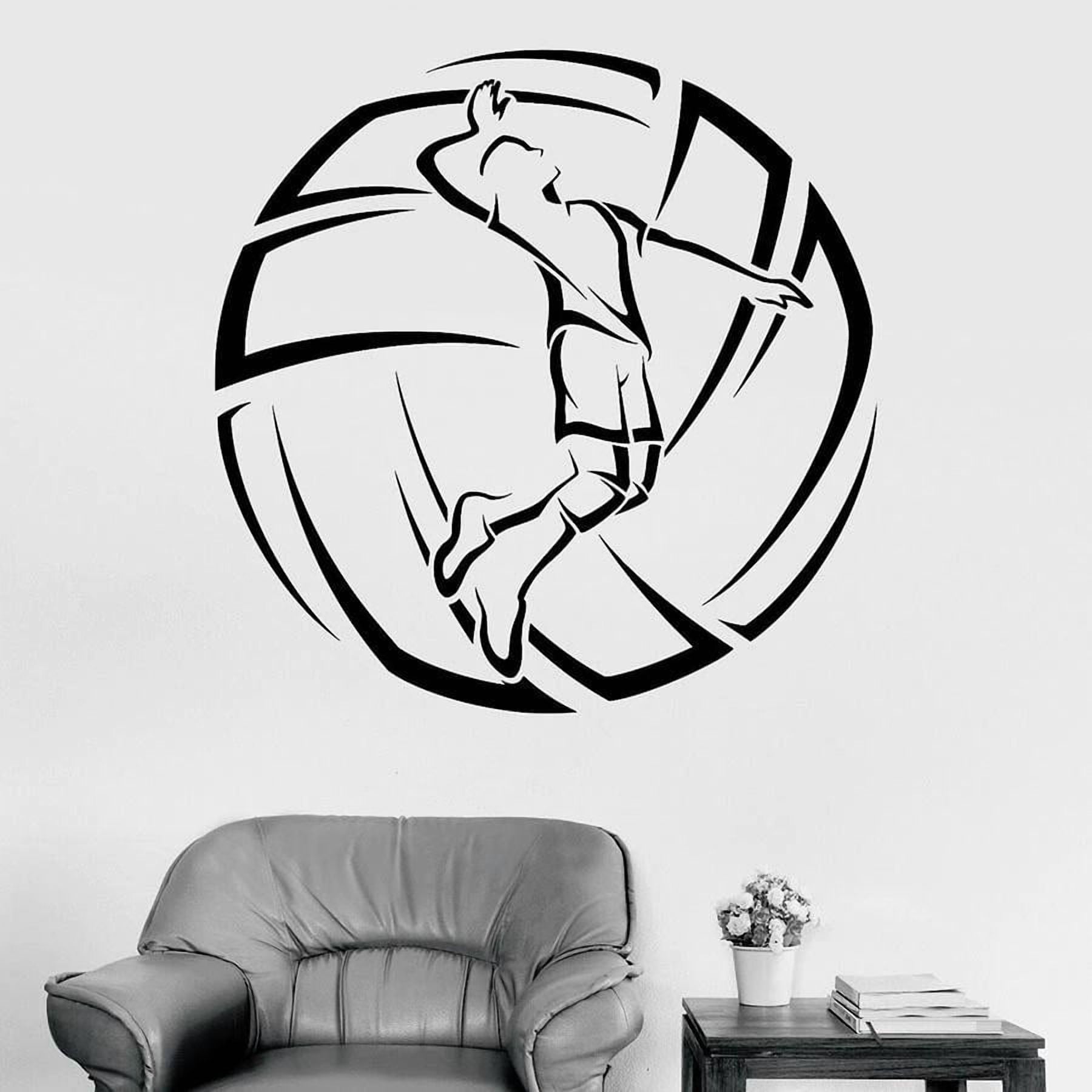 Volleyball Wall Decal Player Ball Sport Vinyl Sticker Window Mural ...