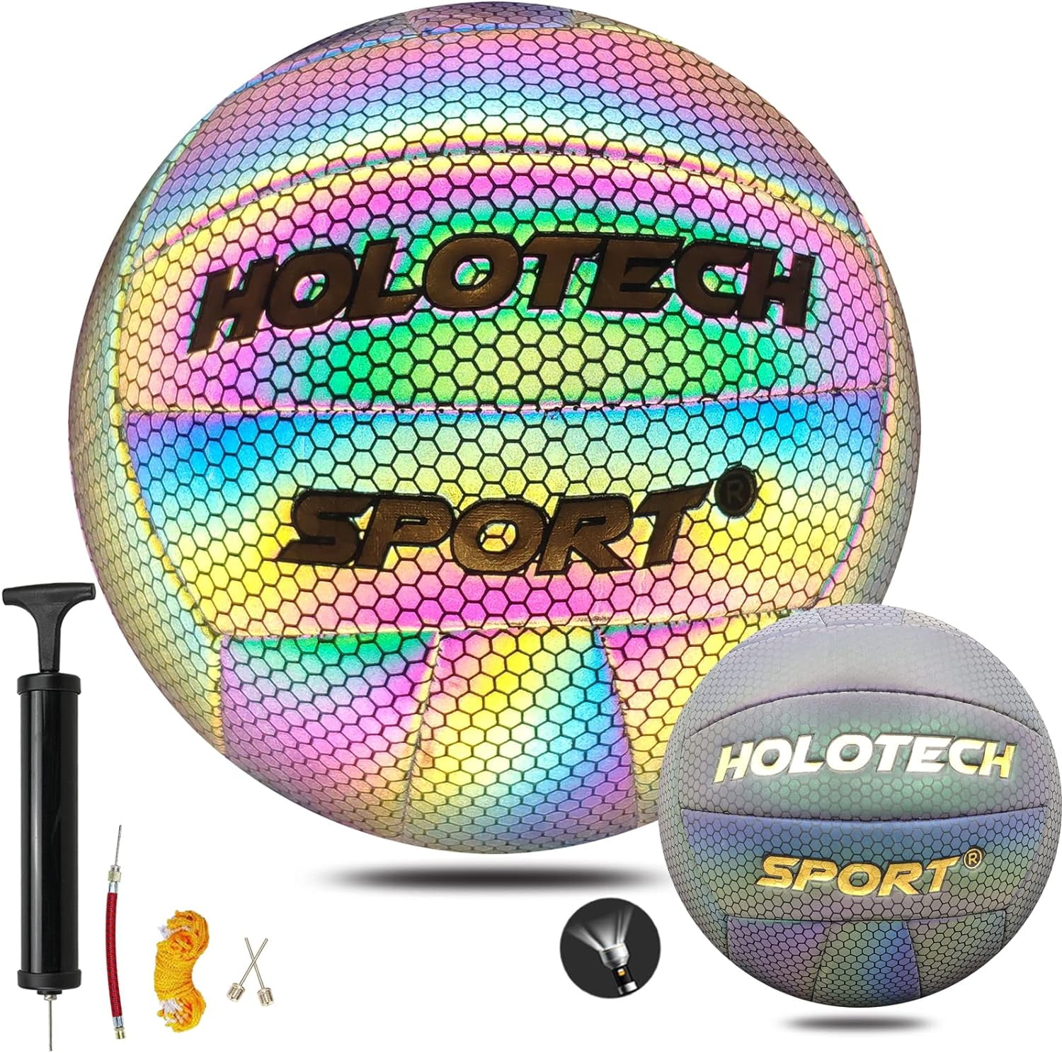 Volleyballs, Holographic Glowing Volleyball Official Size 5, Indoor ...