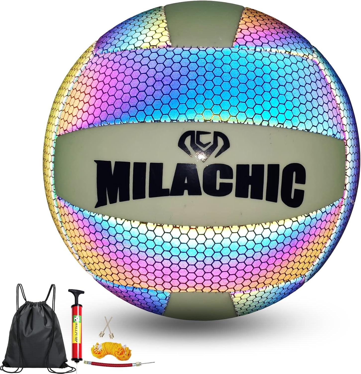 Volleyballs, Holographic Glowing Volleyball Official Size 5, Indoor ...