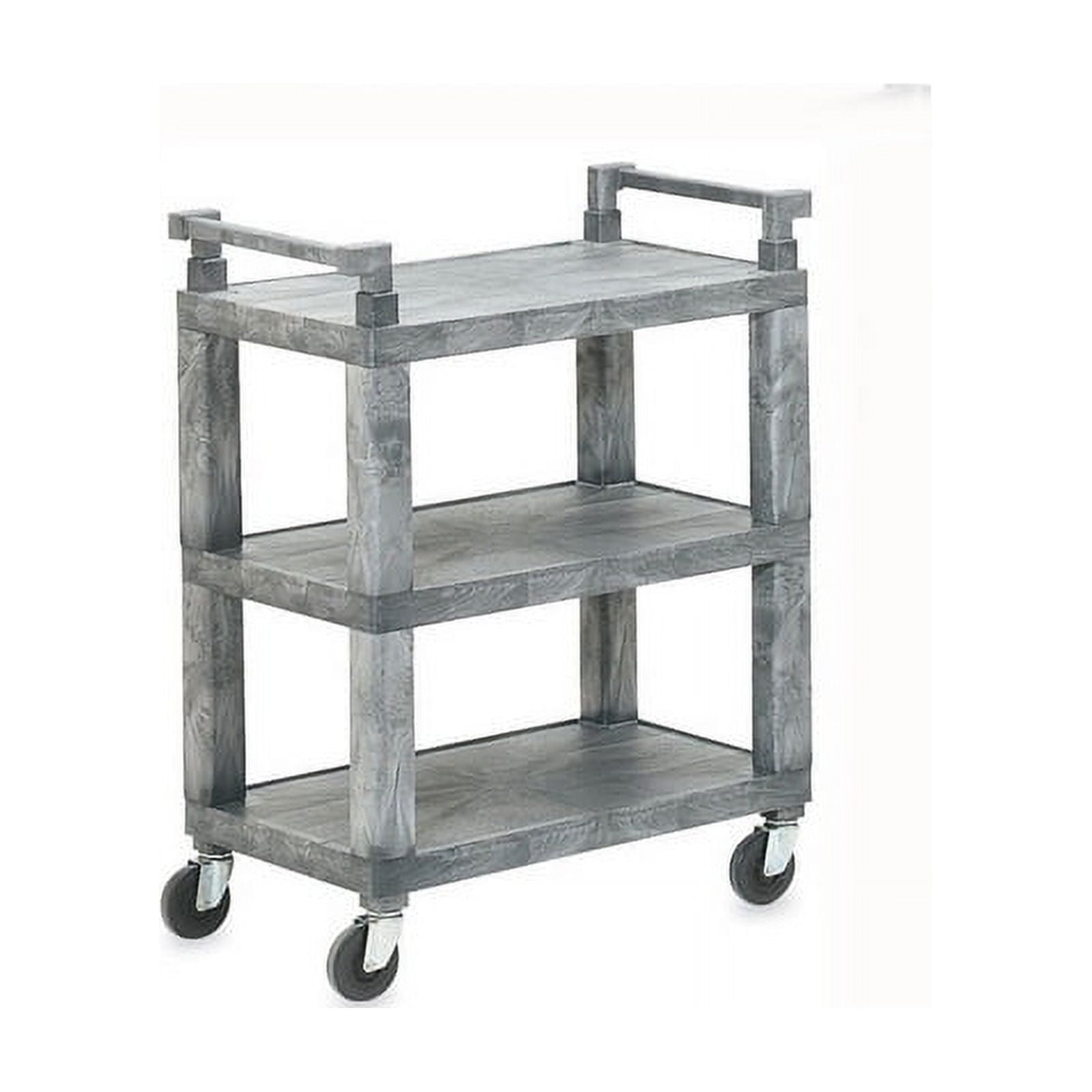 Vollrath 97112 Open 3-Shelf Gray Utility Cart w/ Plastic Uprights ...