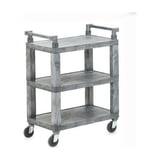Vollrath 97112 Open 3-Shelf Gray Utility Cart w/ Plastic Uprights ...