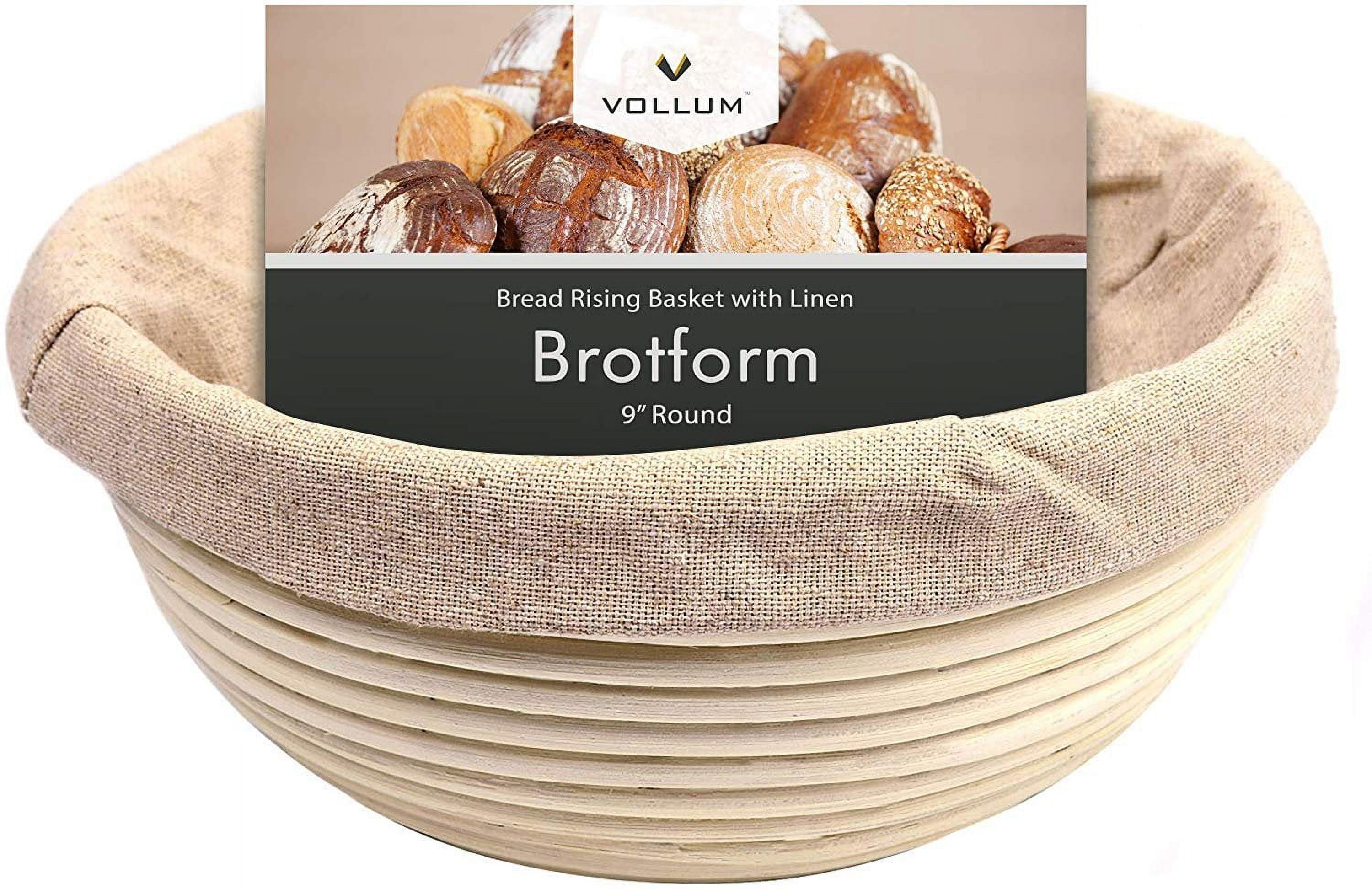 Vollum 9x4.25 Inch Bread Proofing Basket, Rattan Dough Maker with ...