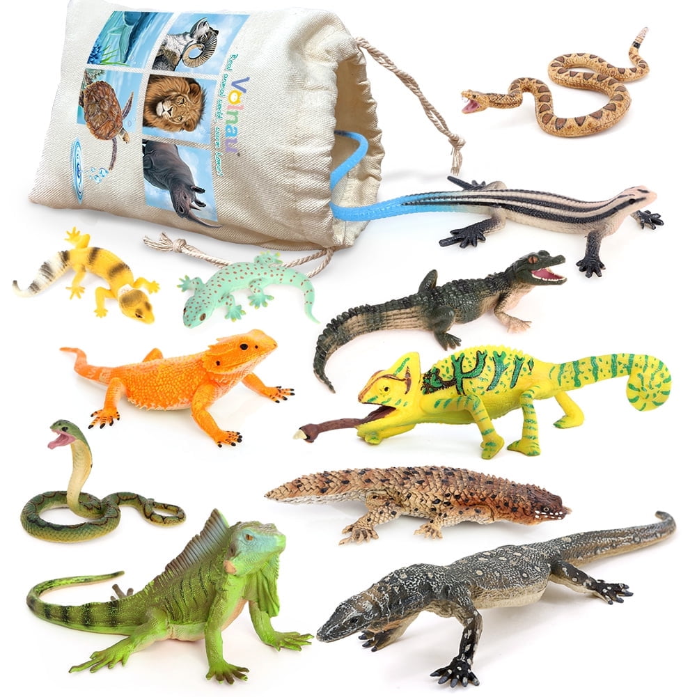 Volnau Animal Figurines Snake Toys 11PCS Reptile Figure Cold Blooded ...