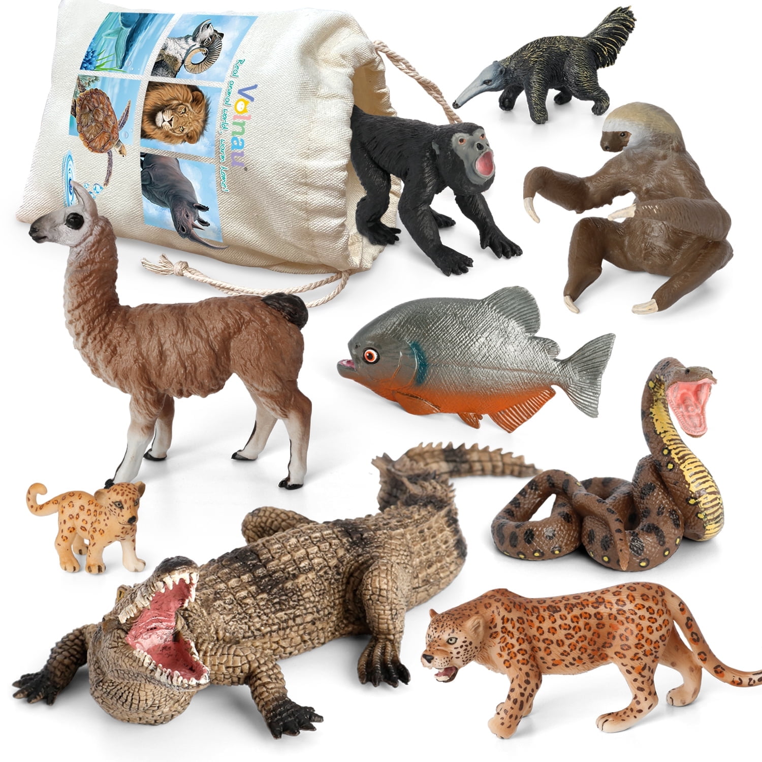 Volnau Animal Figurines Toys 9Pcs South America Figures Zoo Pack ...