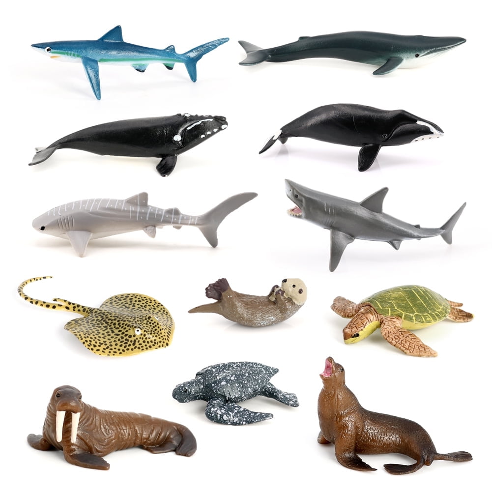 Volnau Mini Sea Creature Toys Figures 12PCS Marine Fish Animal ...