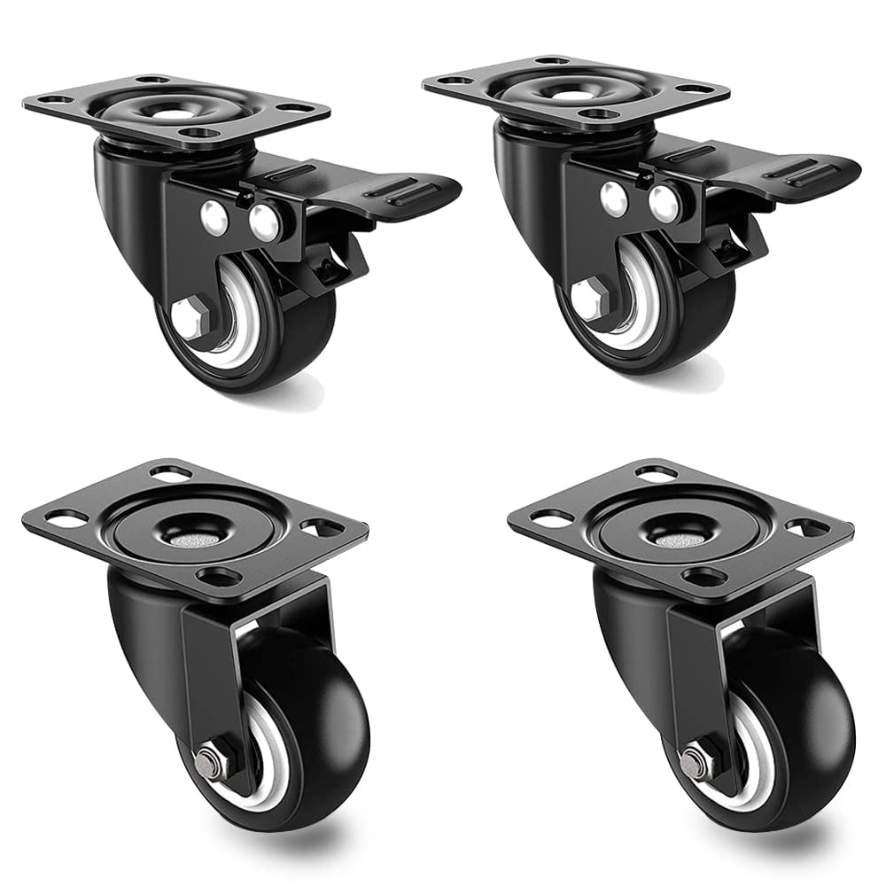 Volo 2 Inch Heavy Duty Caster with Polyurethane Wheels No NoiseSwivel ...
