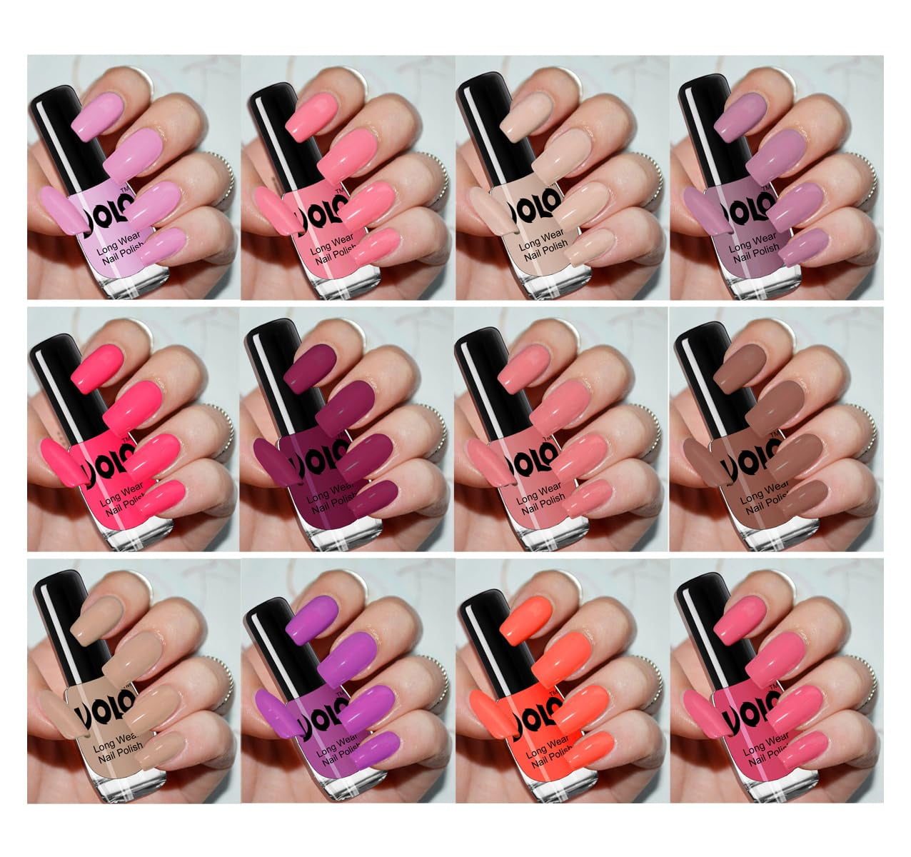 Volo Toxic Free Perfection Shine Nail Polish Set of 12 Light Purple ...