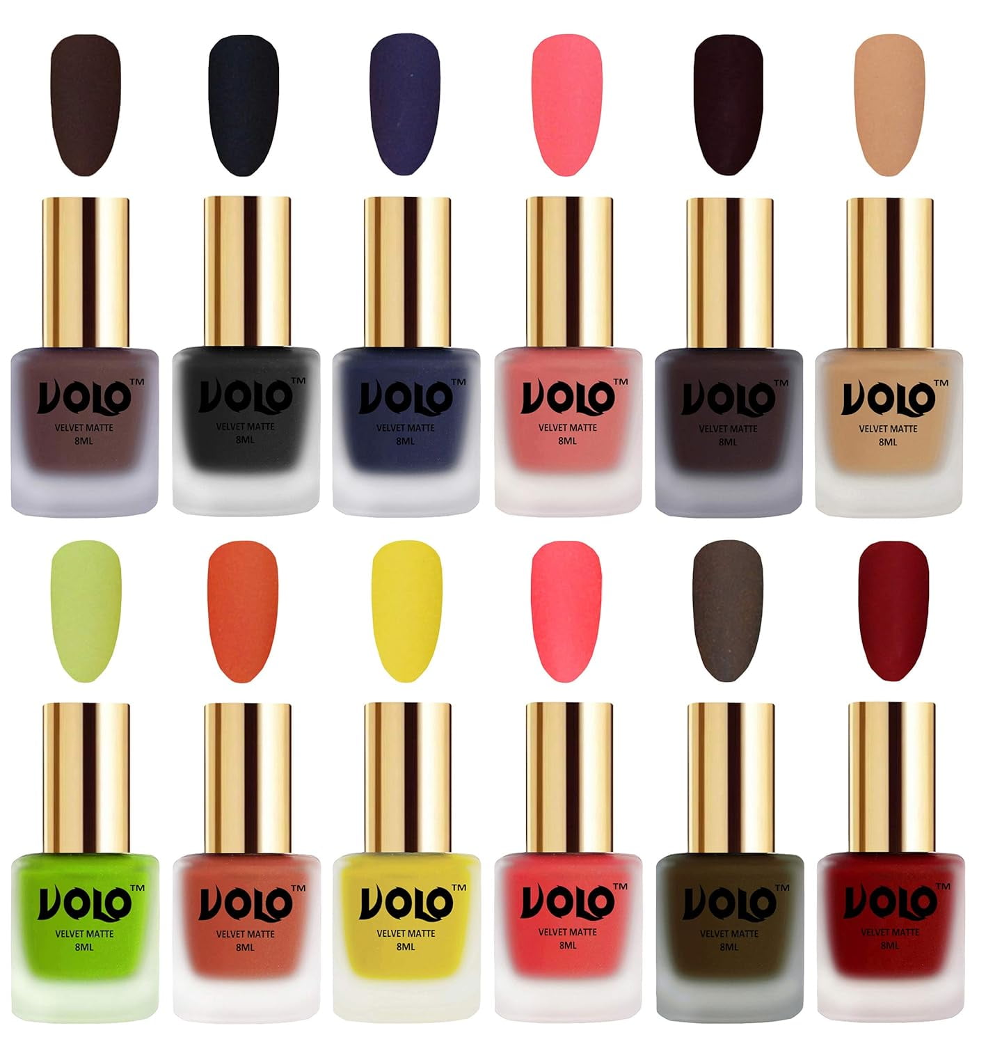 Volo Velvet Dull Matte Bold Colors Nail Polish Combo in Wholesale ...