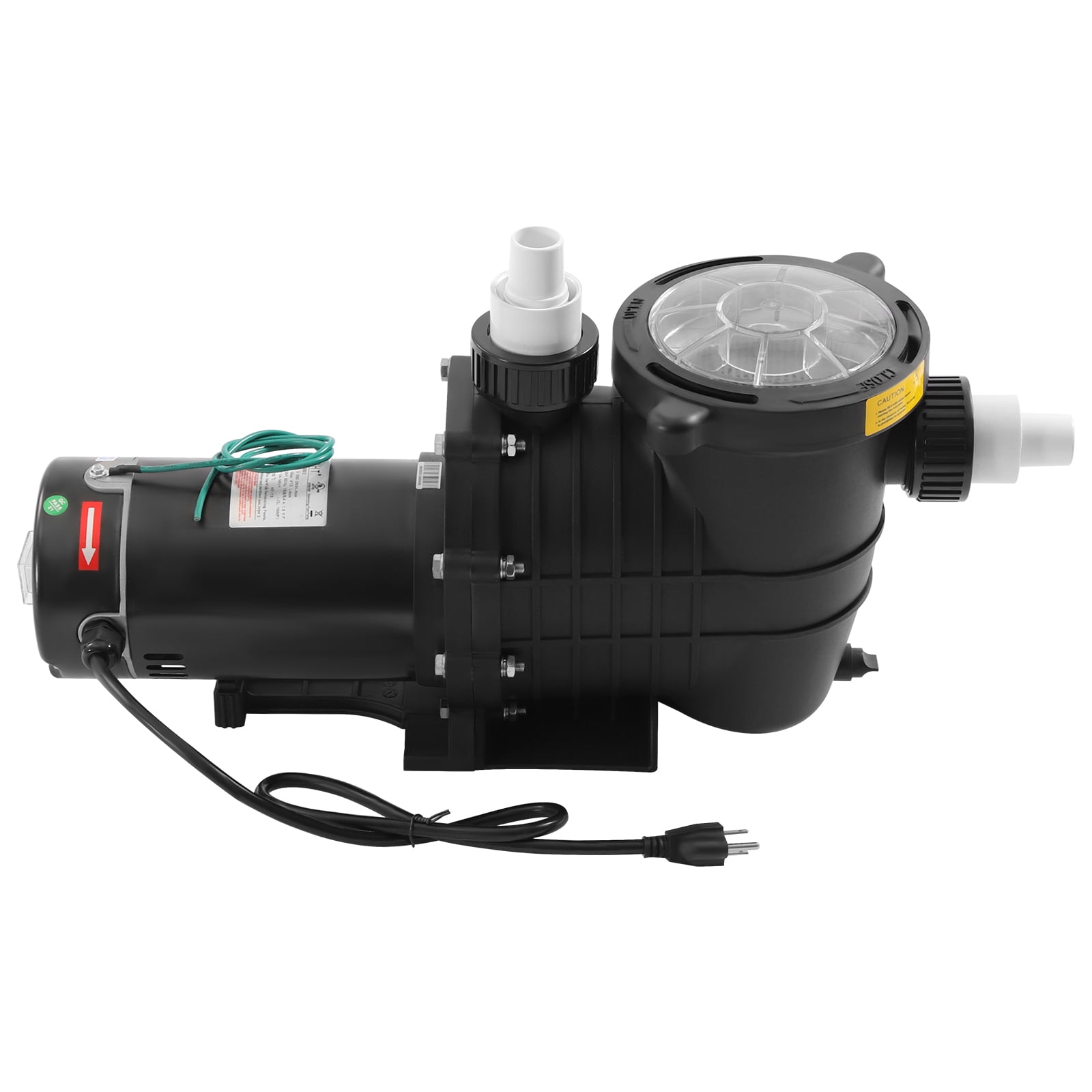 Voltage 1.5 HP Pool Pump, 108 GPM Flow, 51ft Max Head Lift, Heavy Duty ...