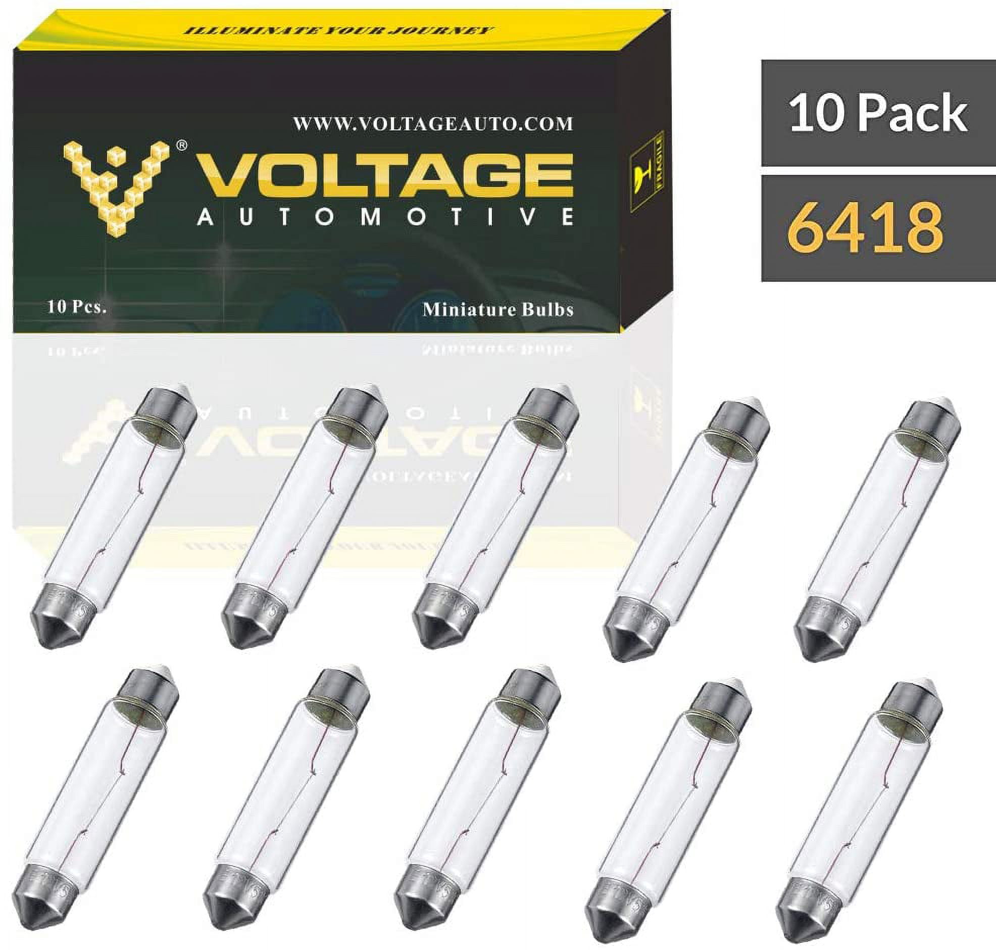 Voltage Automotive 6418 Festoon Bulb T11 35mm For License Plate Light ...