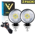 Voltage Automotive LED 3" Inch Round Fog Light 6000K Spot Light With ...
