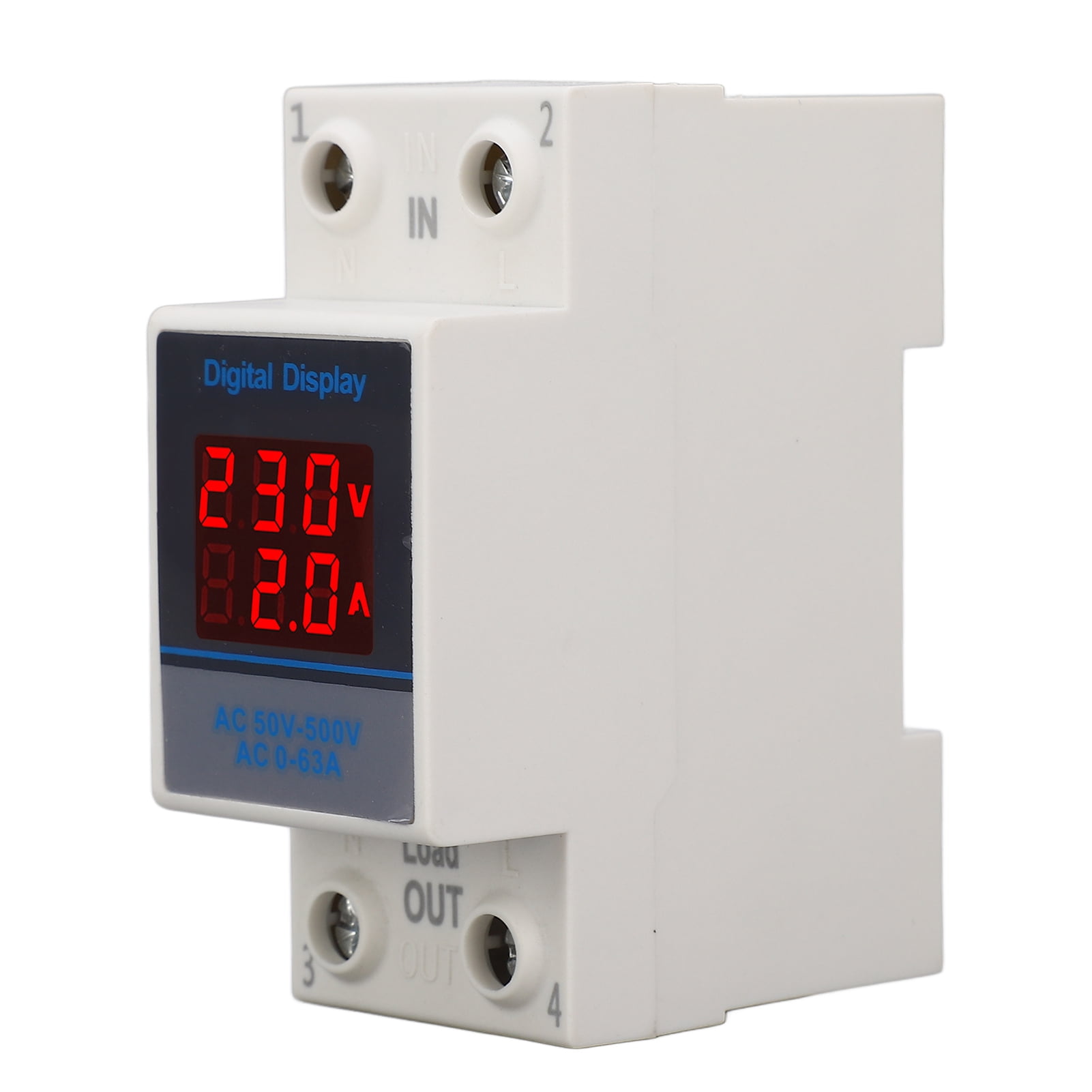 Voltage Current Meter Din Rail Double Display Display Monitor Single ...