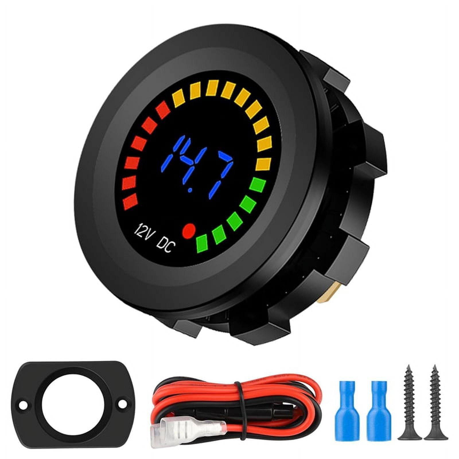 Voltage Meter,12V LED Digital Display Voltage Meter Car Voltmeter ...